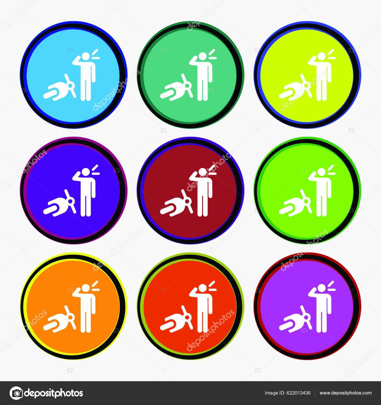 Colorful Icons Signs Form Button Symbol Your Design Vector Stock Vector ...