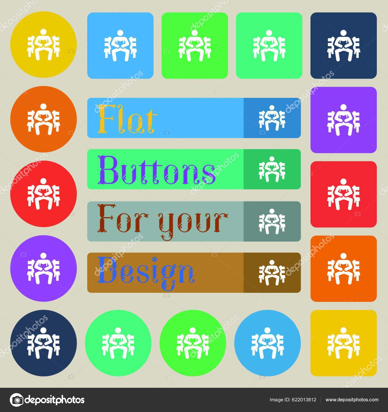 Colorful Icons Signs Form Button Symbol Your Design Vector Stock Vector ...