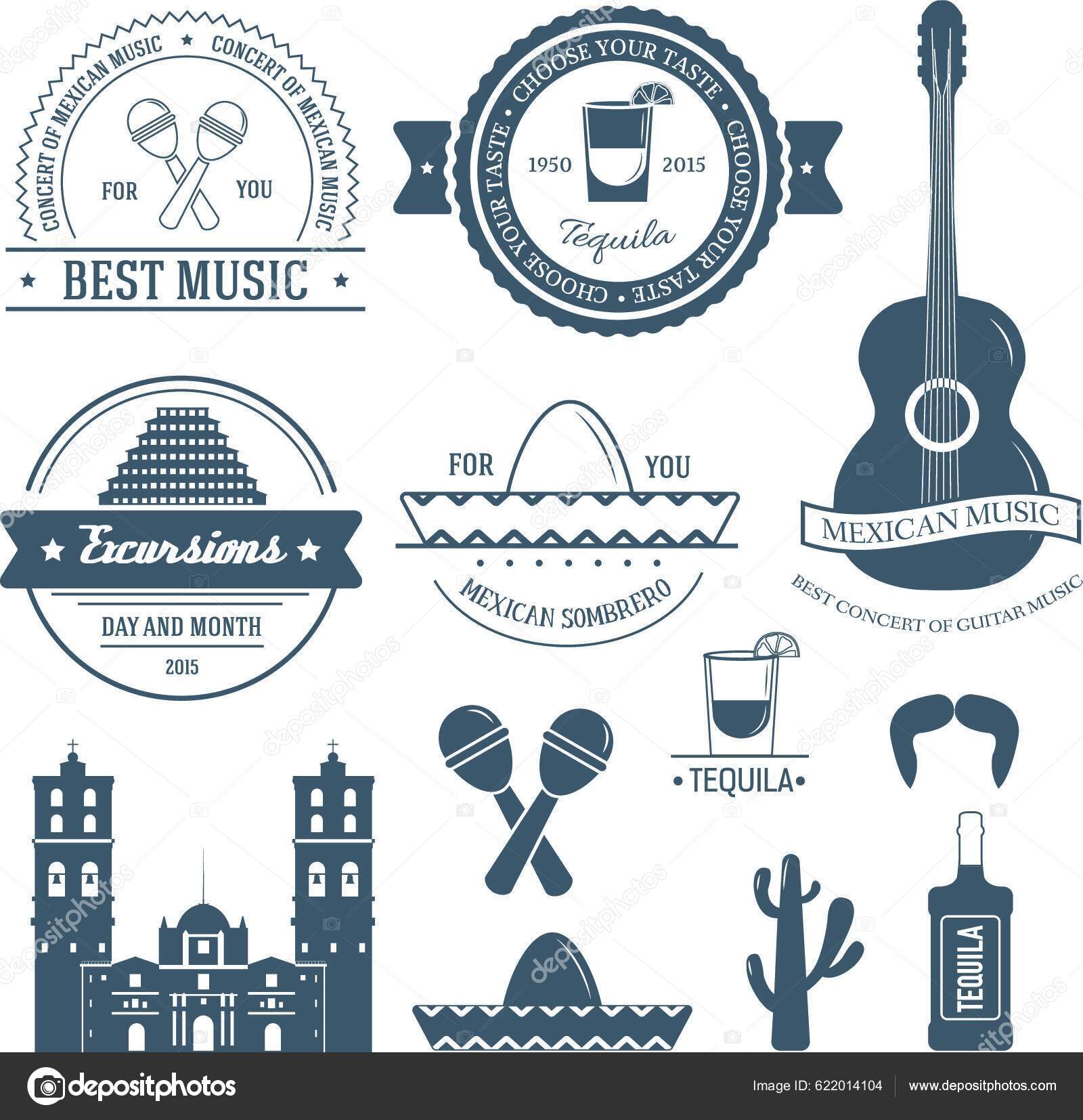 Country Mexico Label Template Emblem Element Your Product Design Web ...