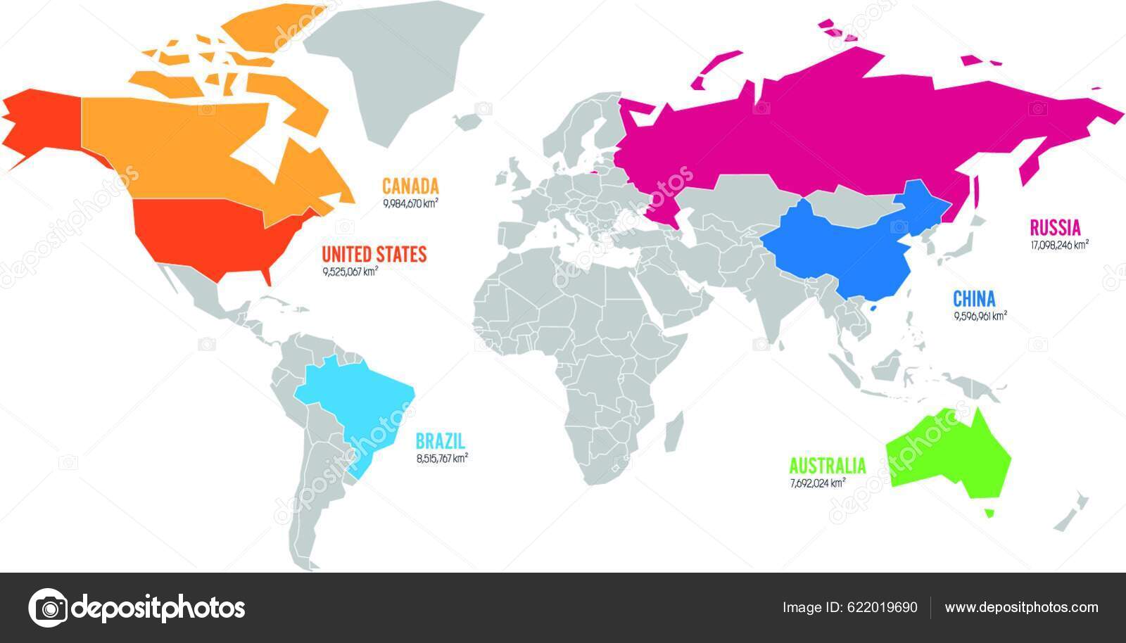 World Map Vector Illustration Infographics Dengan Penandaan Negara ...