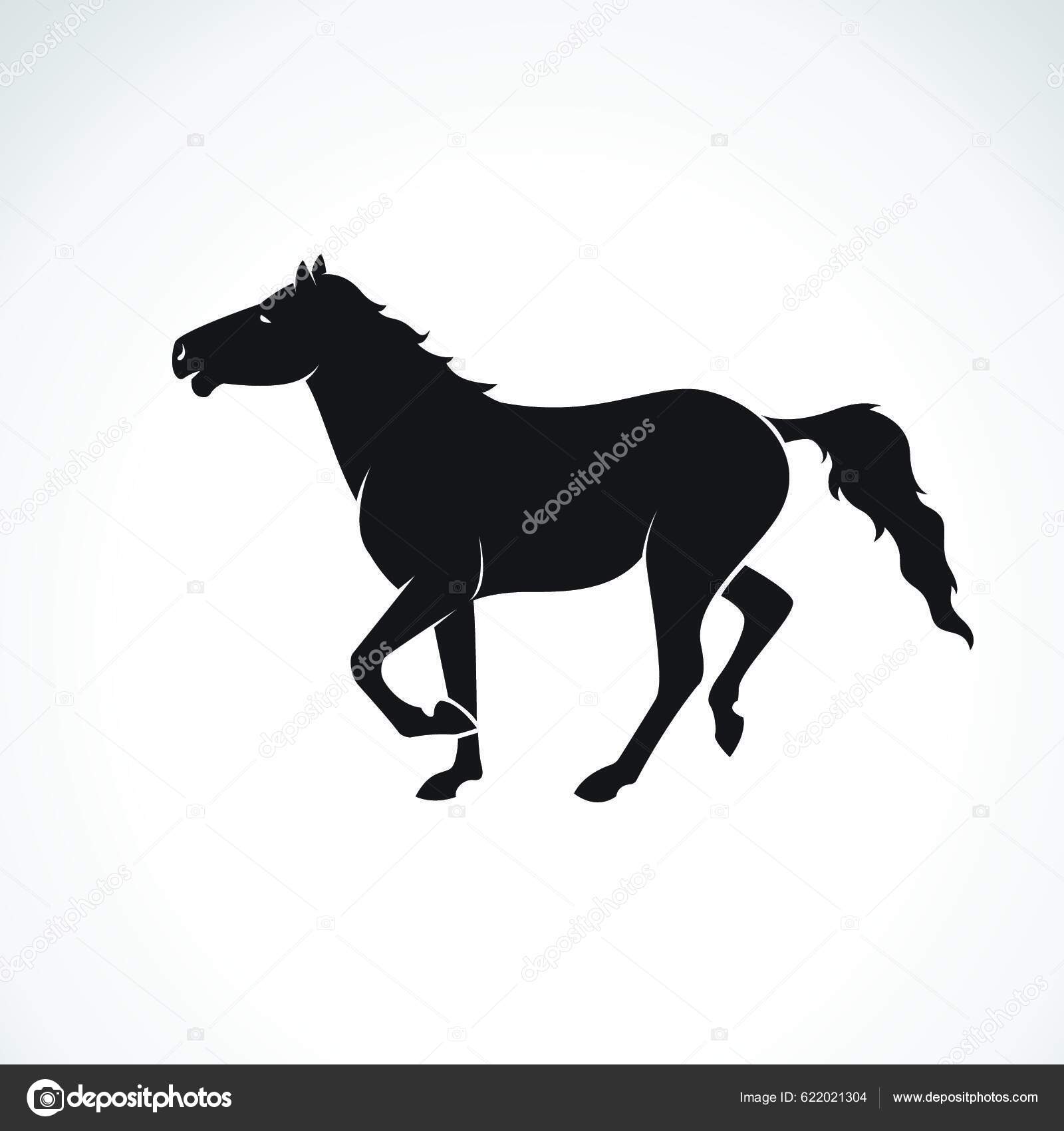 Vektor Kuda Terisolasi Dengan Latar Belakang Putih Hewan Liar Vektor ...