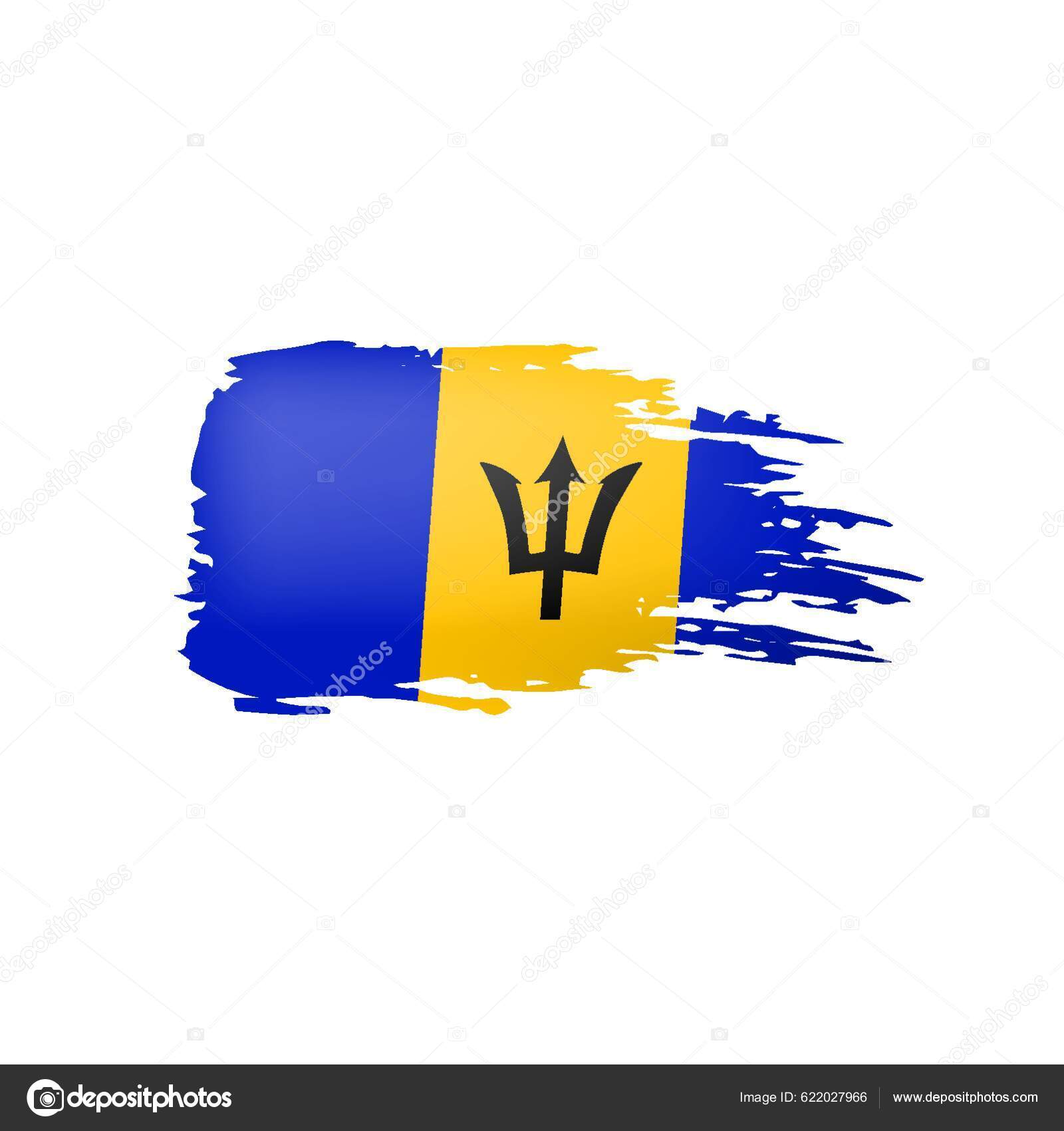 Barbados Flag Vector Illustration White Background Stock Vector by ©YAY ...