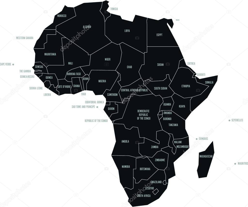 Mappa Schematica Semplificata Dell'africa Mappa Politica Vettoriale ...