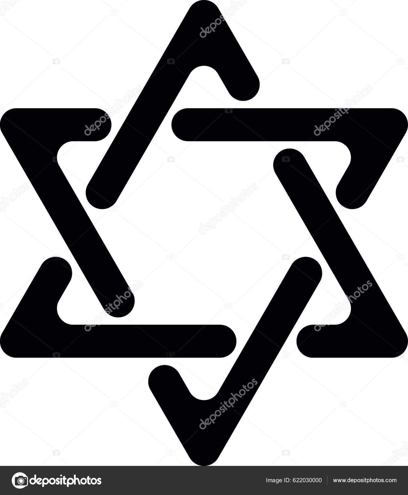 Star David Hexagram Sign Symbol Jewish Identity Judaism Simple Flat ...