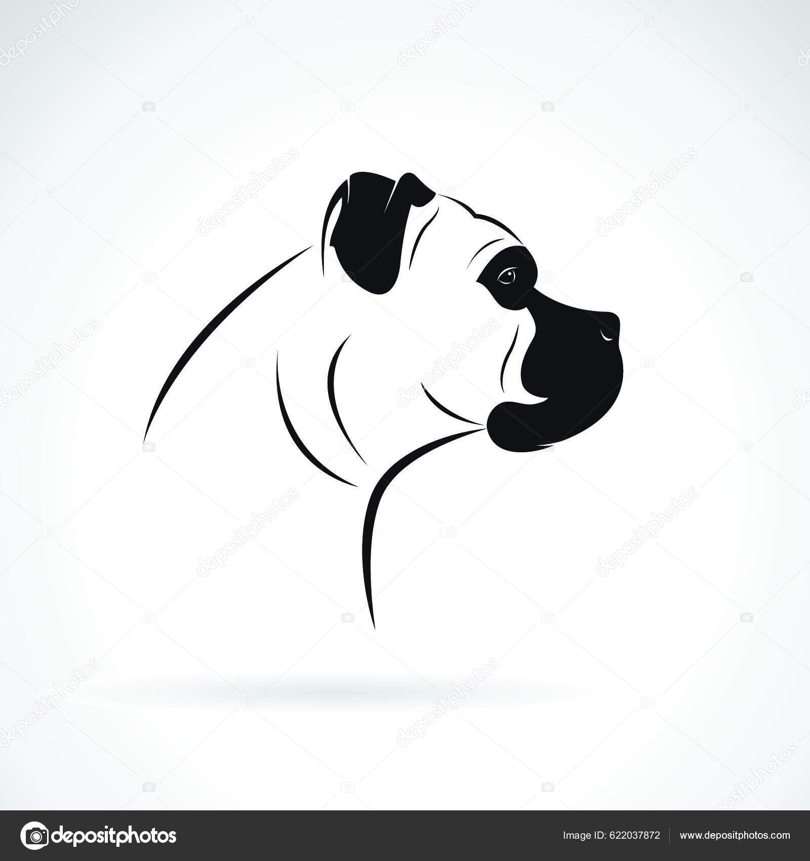 Vector Dog Head Design Boxer White Background Pet Stock Vector by ©YAY ...