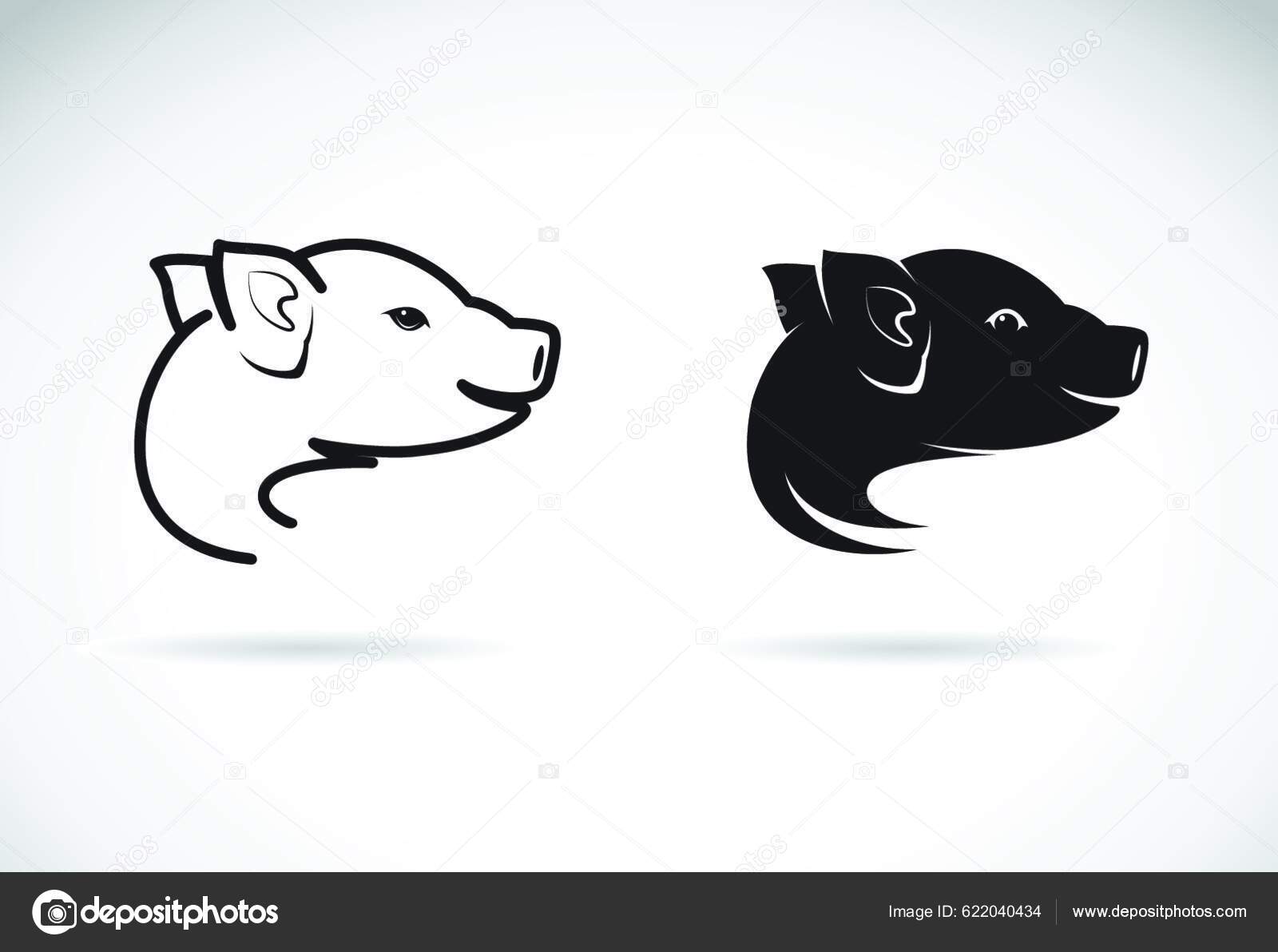 Vector Pig Head Design White Background Farm Animal Pig Stock Vector by ...