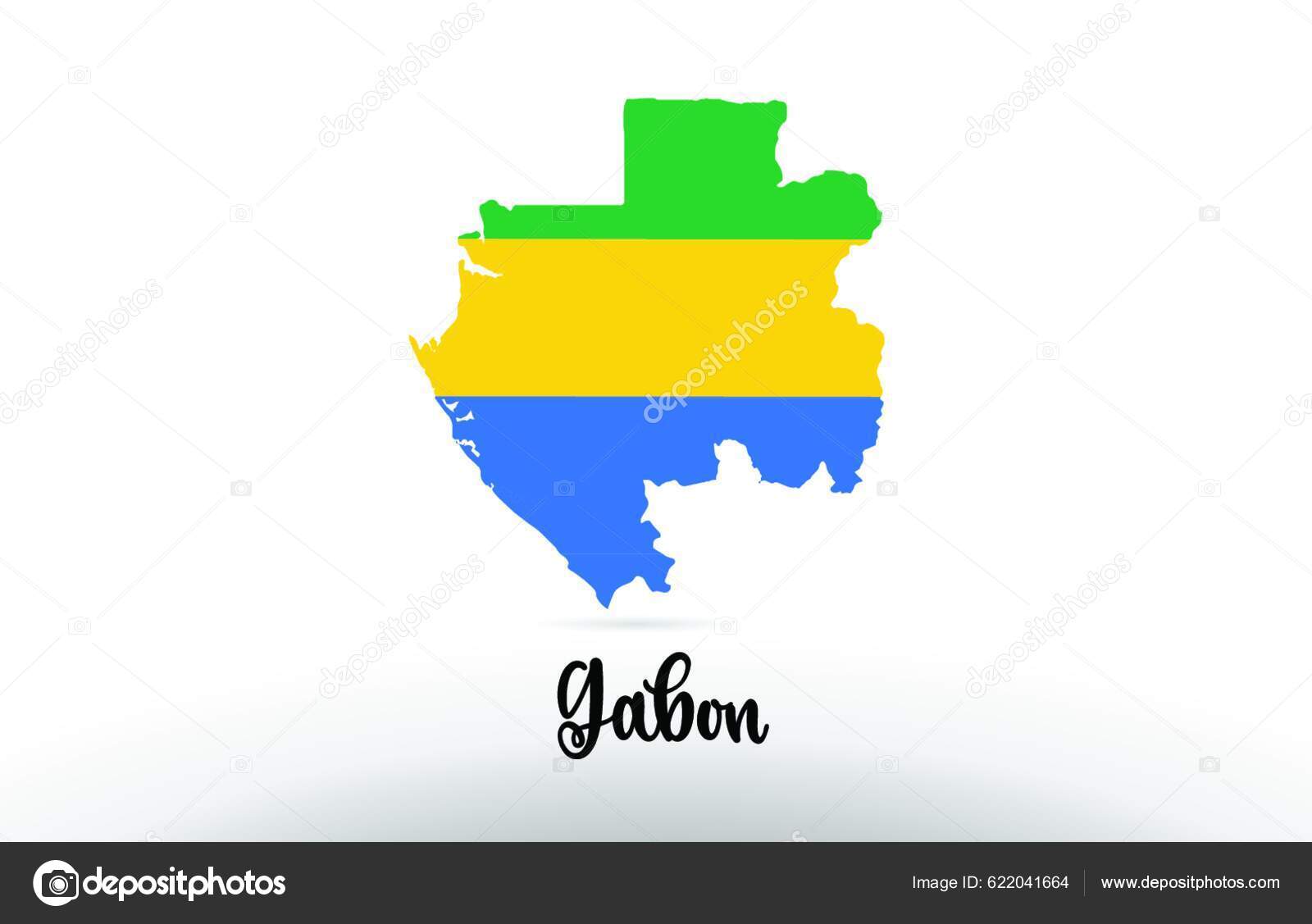 Gabon Country Flag Map Contour Design Icon Logo Stock Vector By ©yay