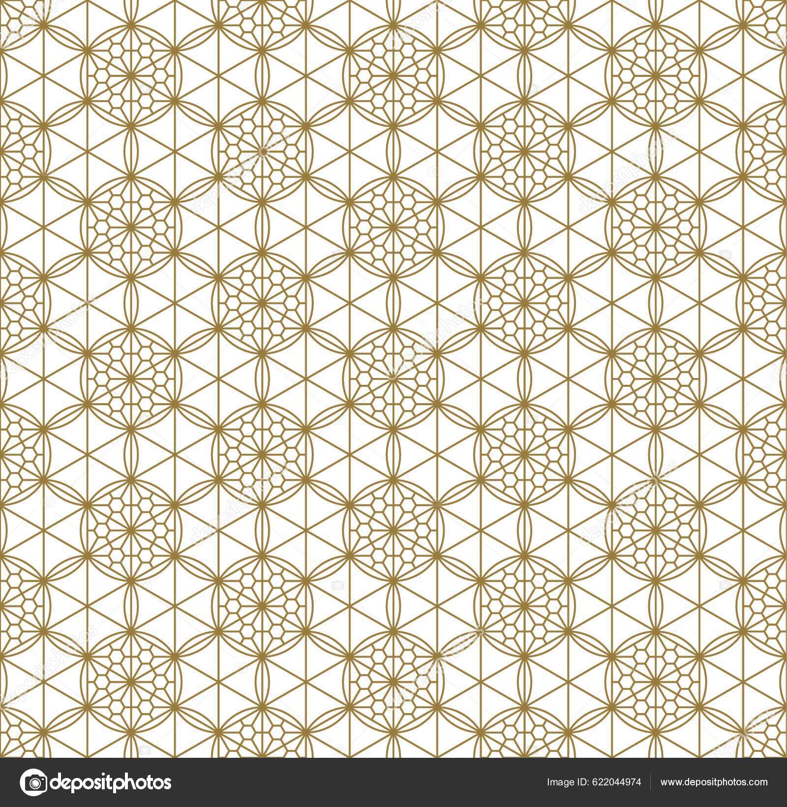 Seamless Japanese Pattern Shoji Kumiko Golden Stock Vector by ©YAY ...