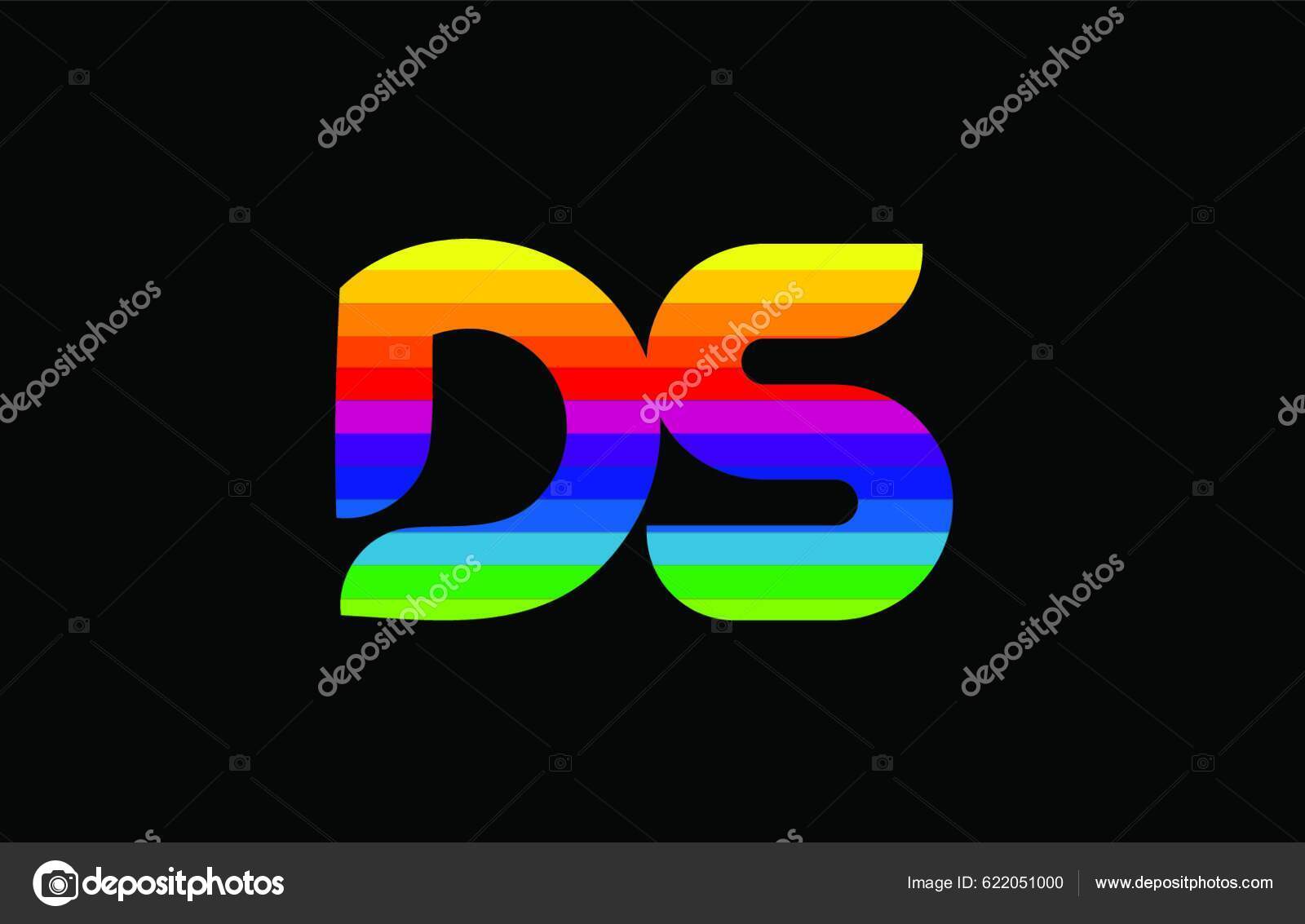 Rainbow Color Colored Colorful Alphabet Letter Logo Combi Stock Vector ...