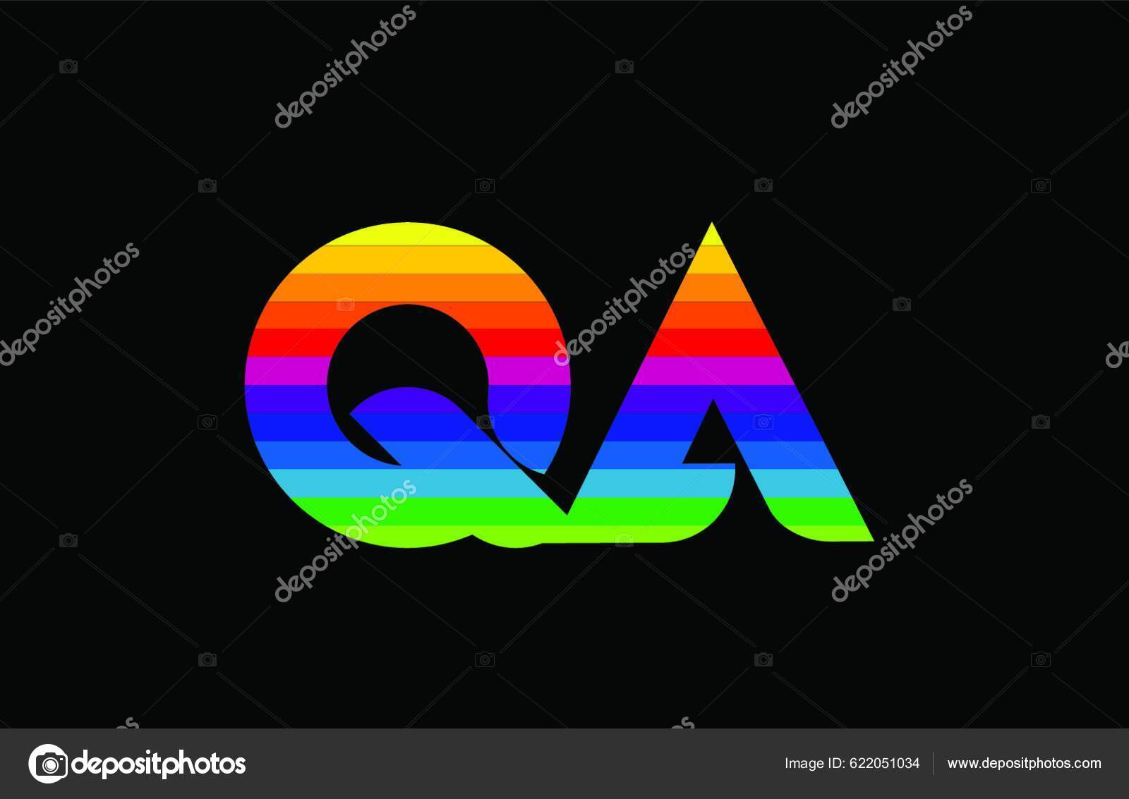 Rainbow Color Colored Colorful Alphabet Letter Logo Combi Stock Vector ...