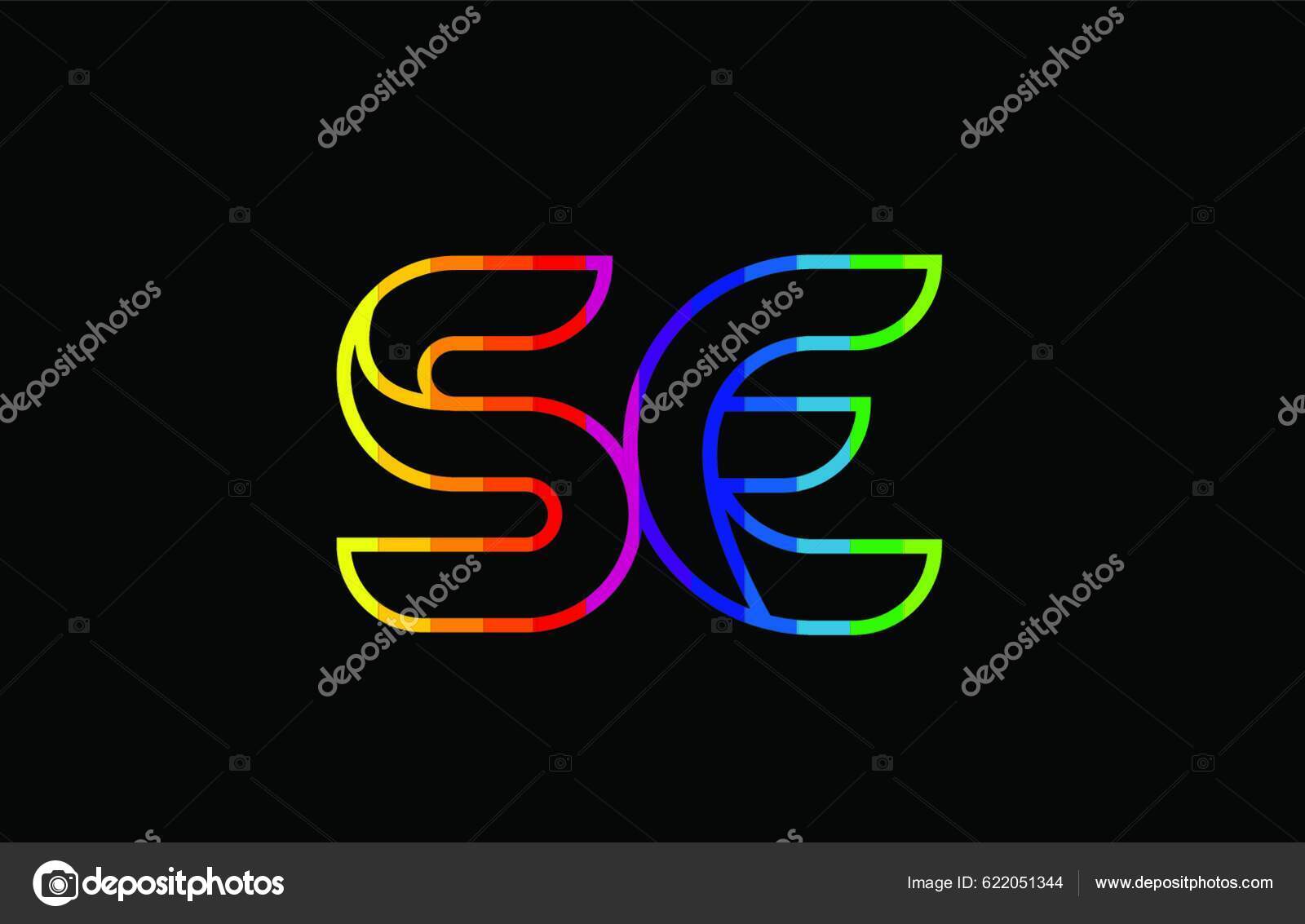 Rainbow Color Colored Colorful Alphabet Letter Logo Combi Stock Vector ...