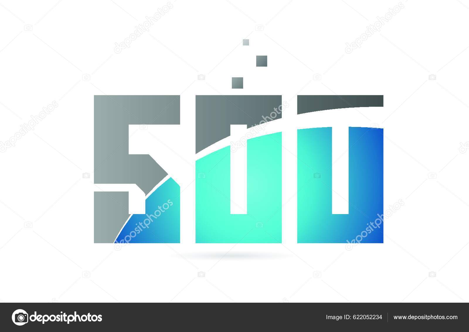 Azul Gris Número 500 Para Diseño Del Icono Del Logotipo Vector de stock ...