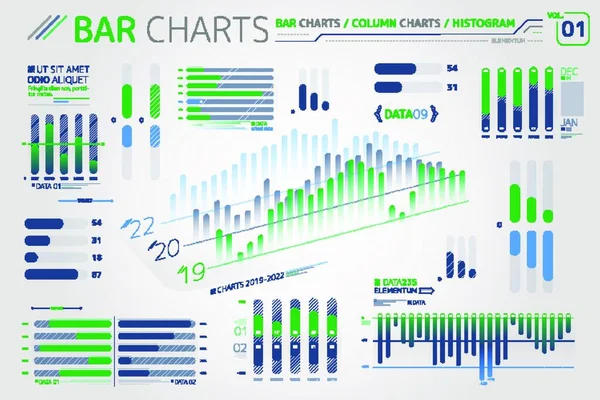 Bar Charts Column Charts Histograms Infographic Elements Stock Vector ...