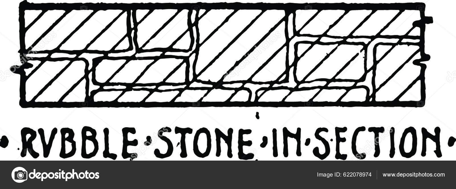 Rubble Stone Section Material Symbol Architecture Related Art Stock ...