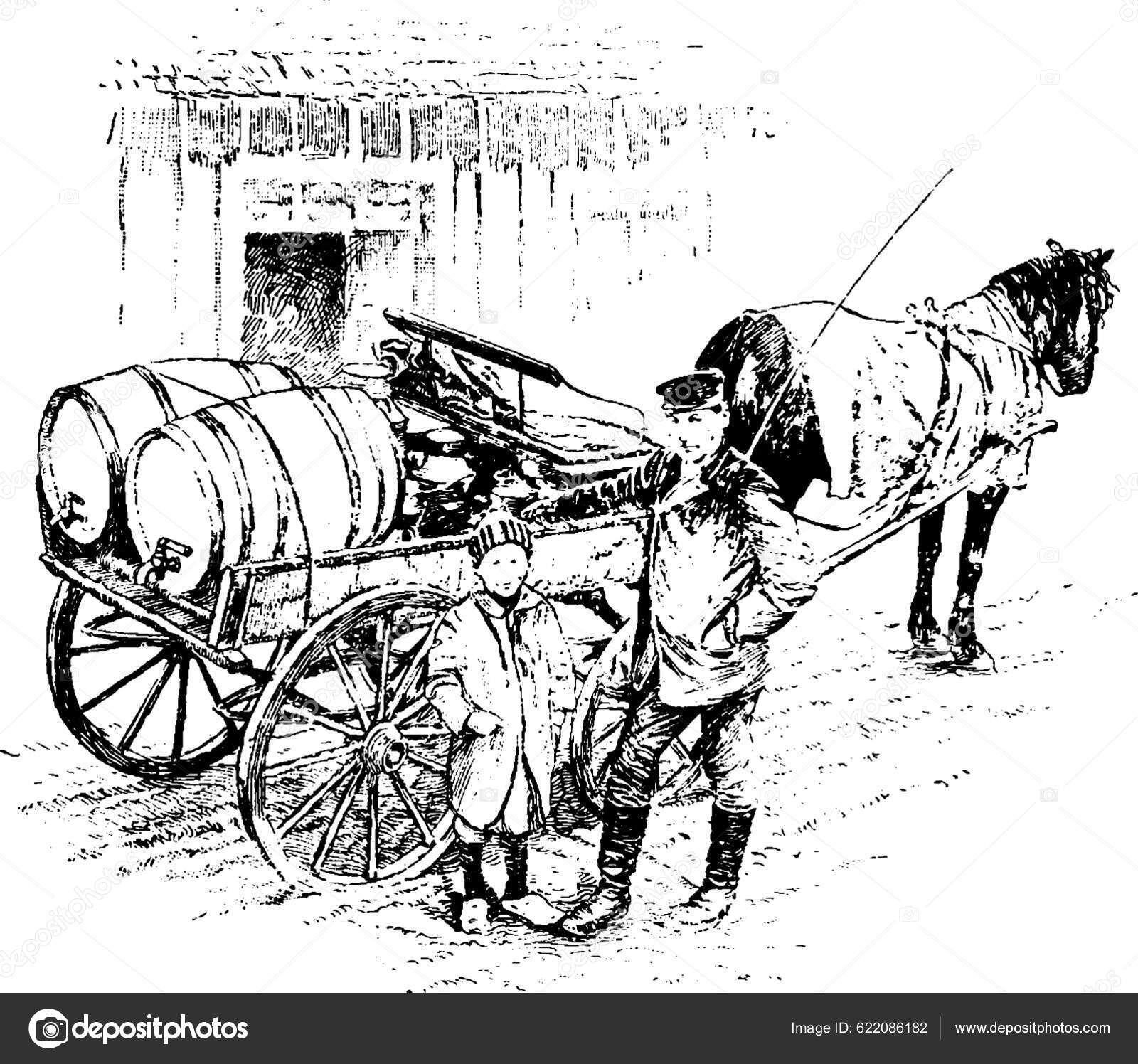 Danish Milkman Vintage Illustration Stock Vector by ©YAY_Images 622086182