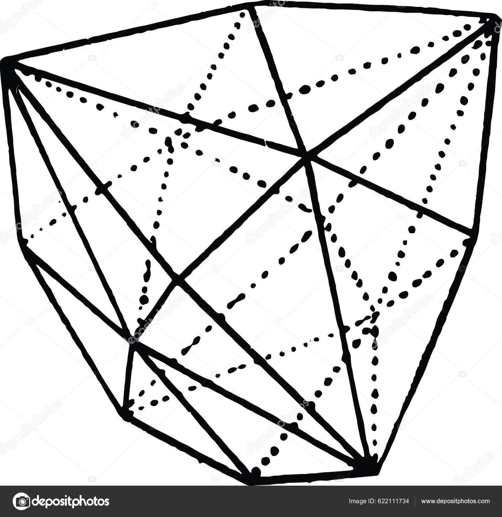 Hexoctahedron Vintage Illustration White Background Stock Vector by ...