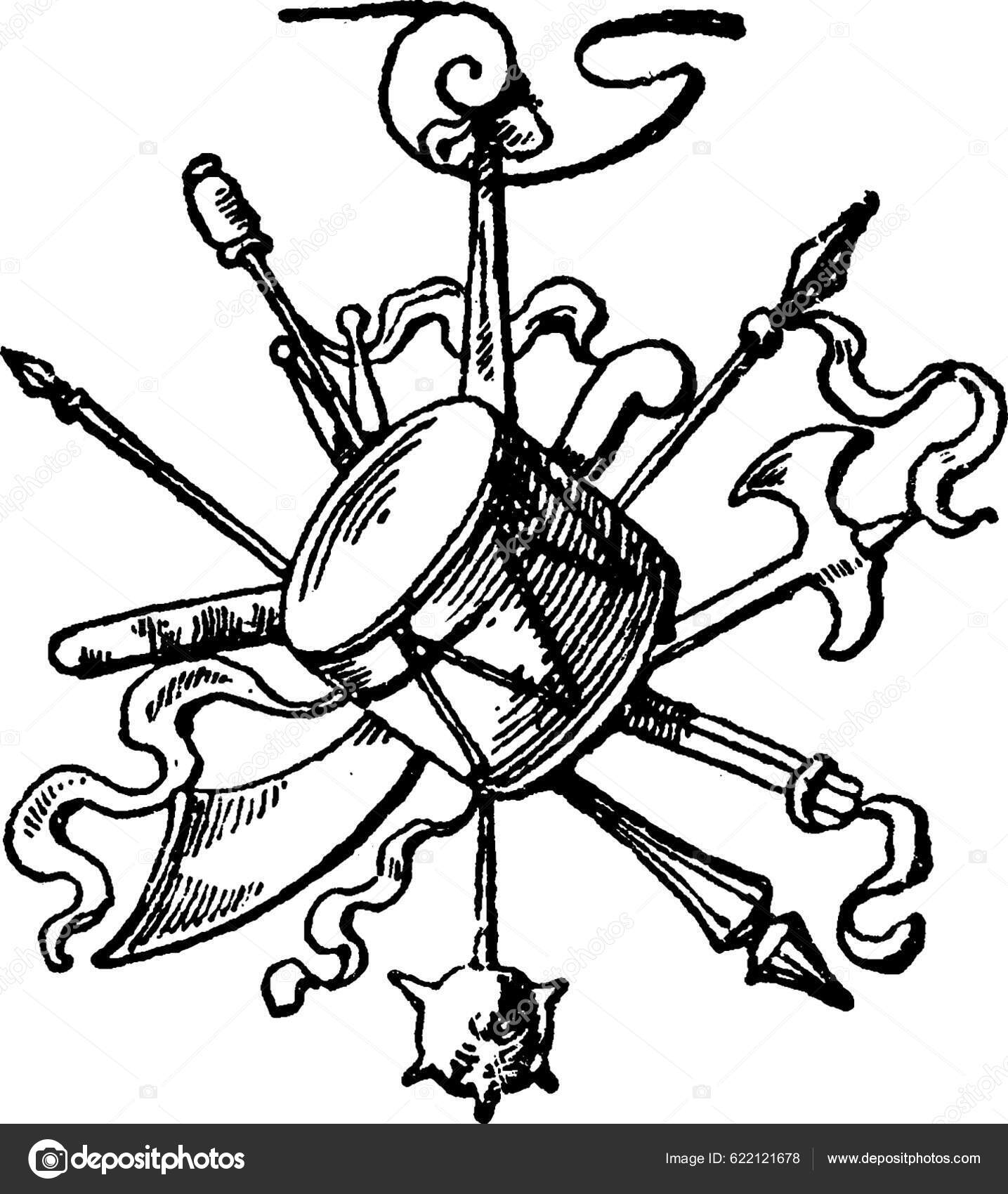 Chased Metal Art Trophy Renaissance Vintage Engravin Stock Vector by ...