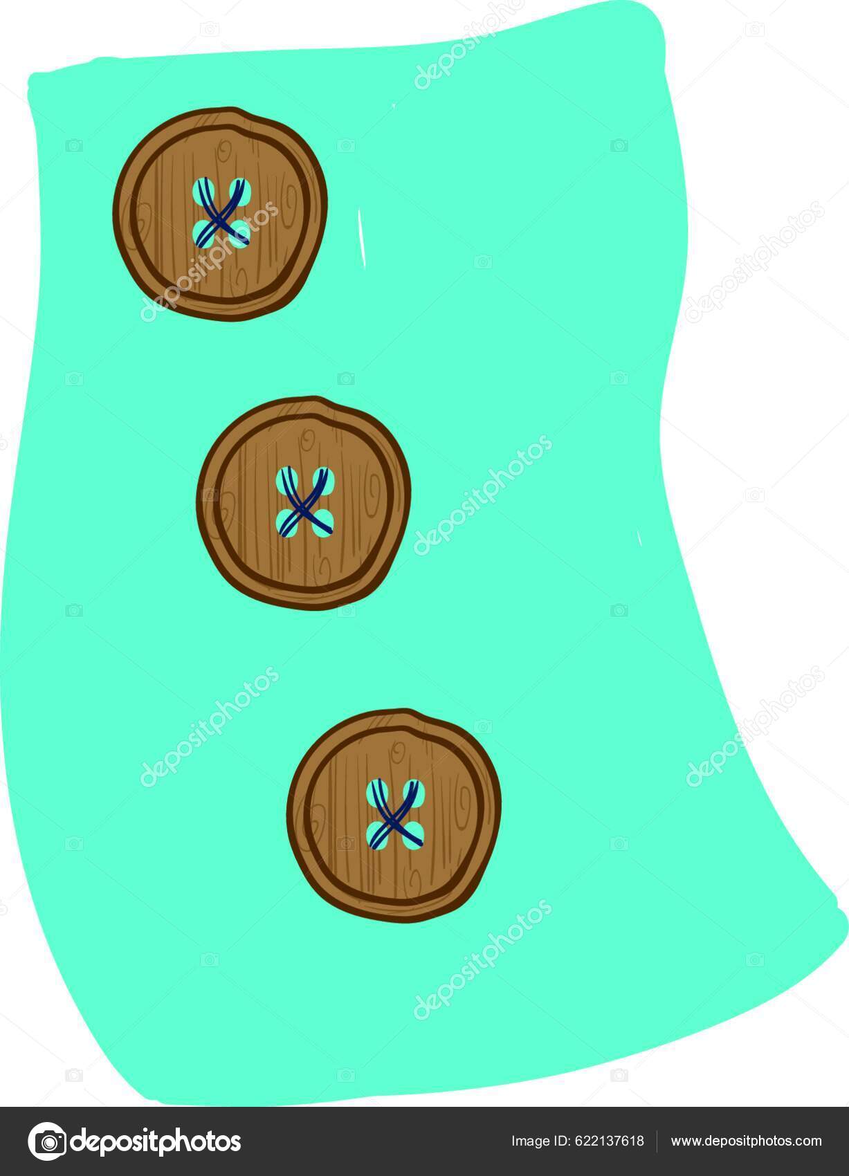 Three Wooden Buttons Illustration Vector White Background Stock Vector ...
