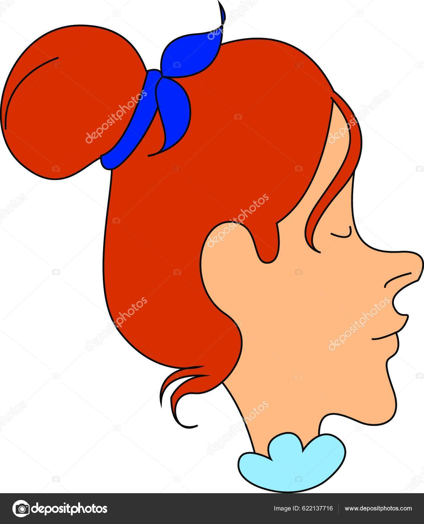 Girl Blue Ribbon Illustration Vector White Background Stock Vector by ...