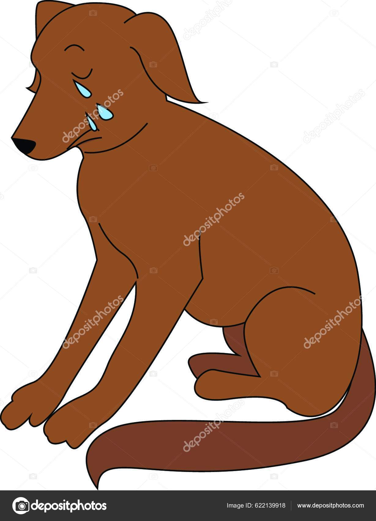 Perro Llorón Ilustración Vector Sobre Fondo Blanco Vector de stock ...