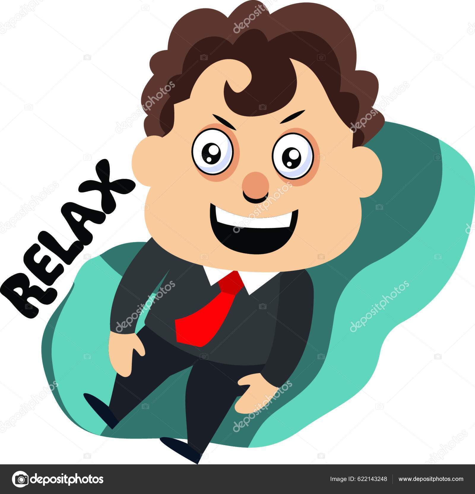 Man Relaxing Chair Illustration Vector White Background Stock Vector by ...