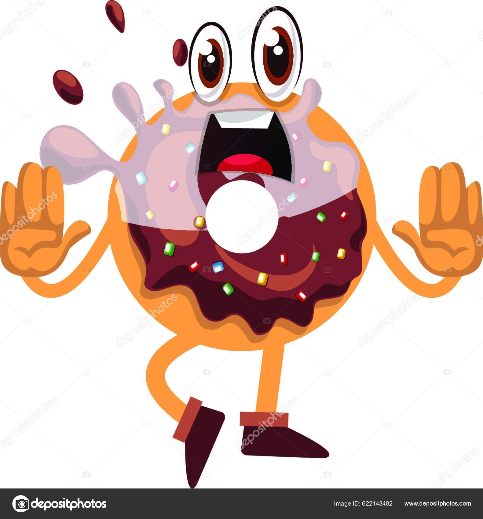 Shocked Donut Illustration Vector White Background Stock Vector by ©YAY ...