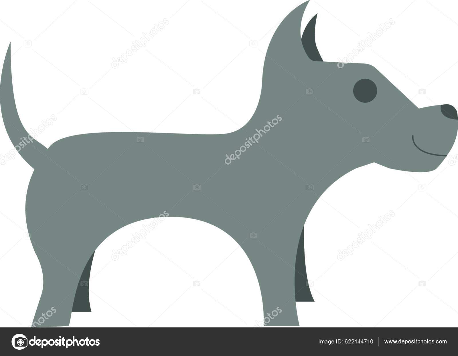 Grey Dog Standing Vector Color Illustration Stock Vector by ©YAY_Images ...