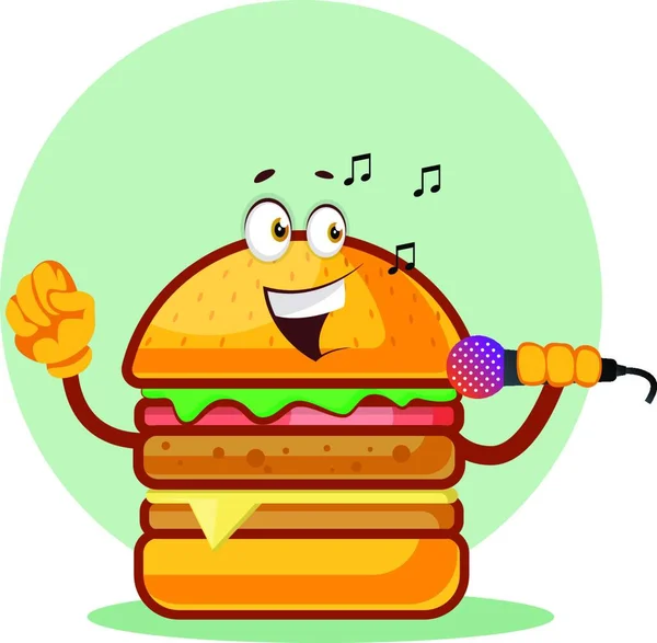 Burger Holding Laboratory Flask Illustration Vector Stock Vector by ...