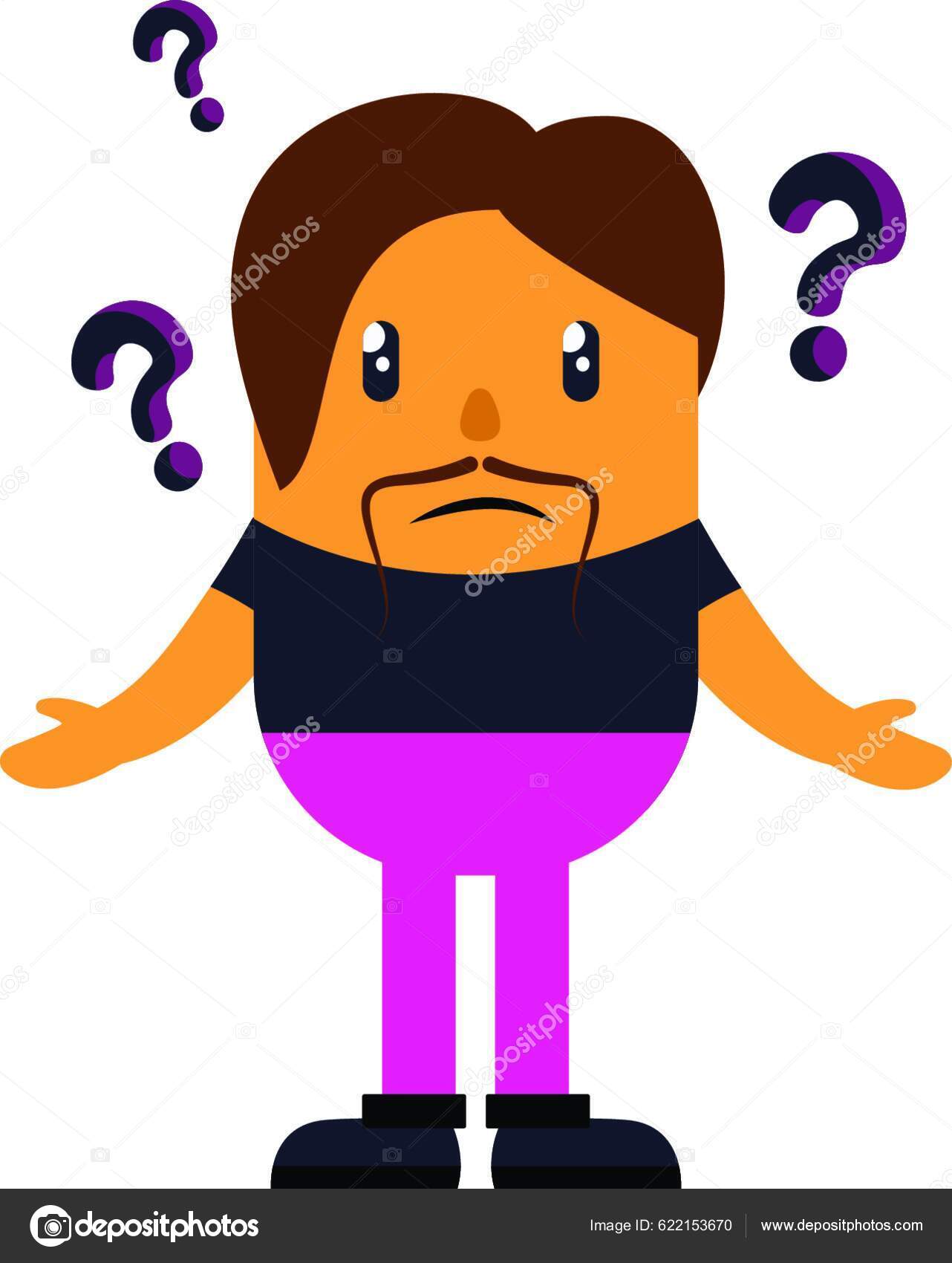 Confused Man Illustration Vector White Background Stock Vector by ©YAY ...