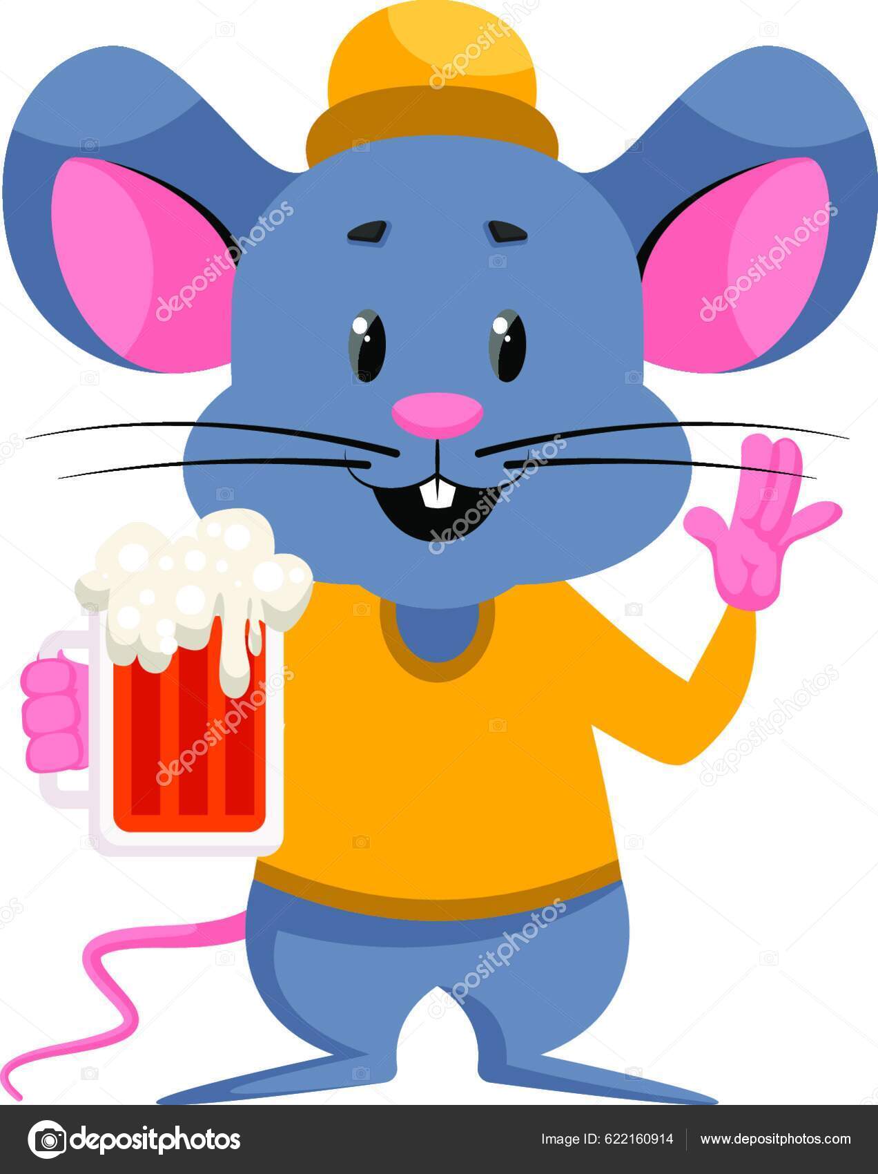 Mouse Beer Illustration Vector White Background Stock Vector by ©YAY ...