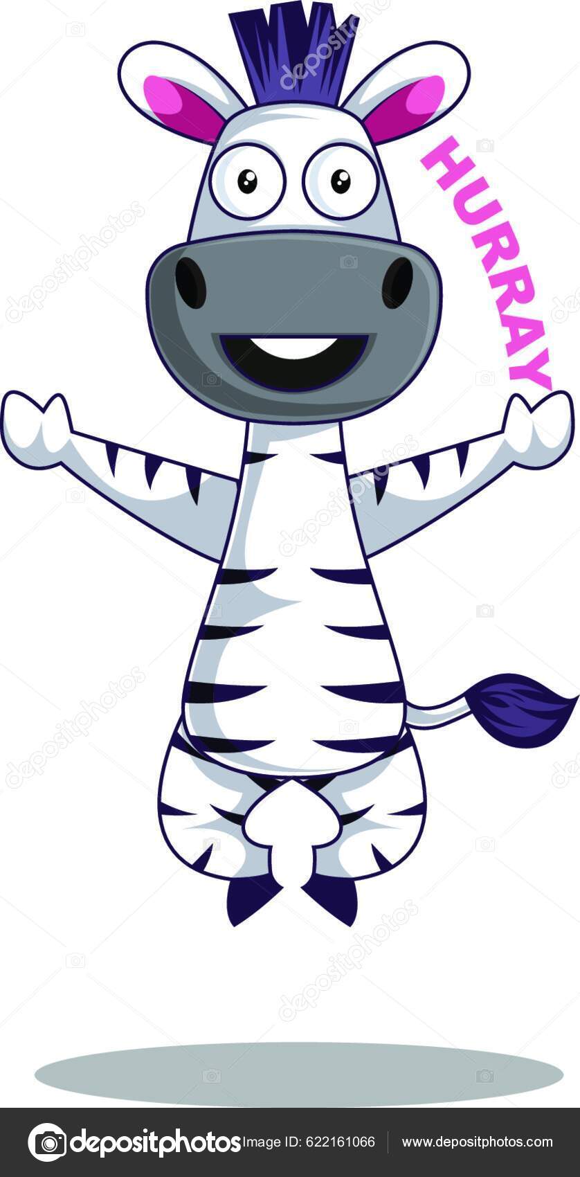 Cebra Feliz Ilustración Vector Sobre Fondo Blanco Vector de stock por ...