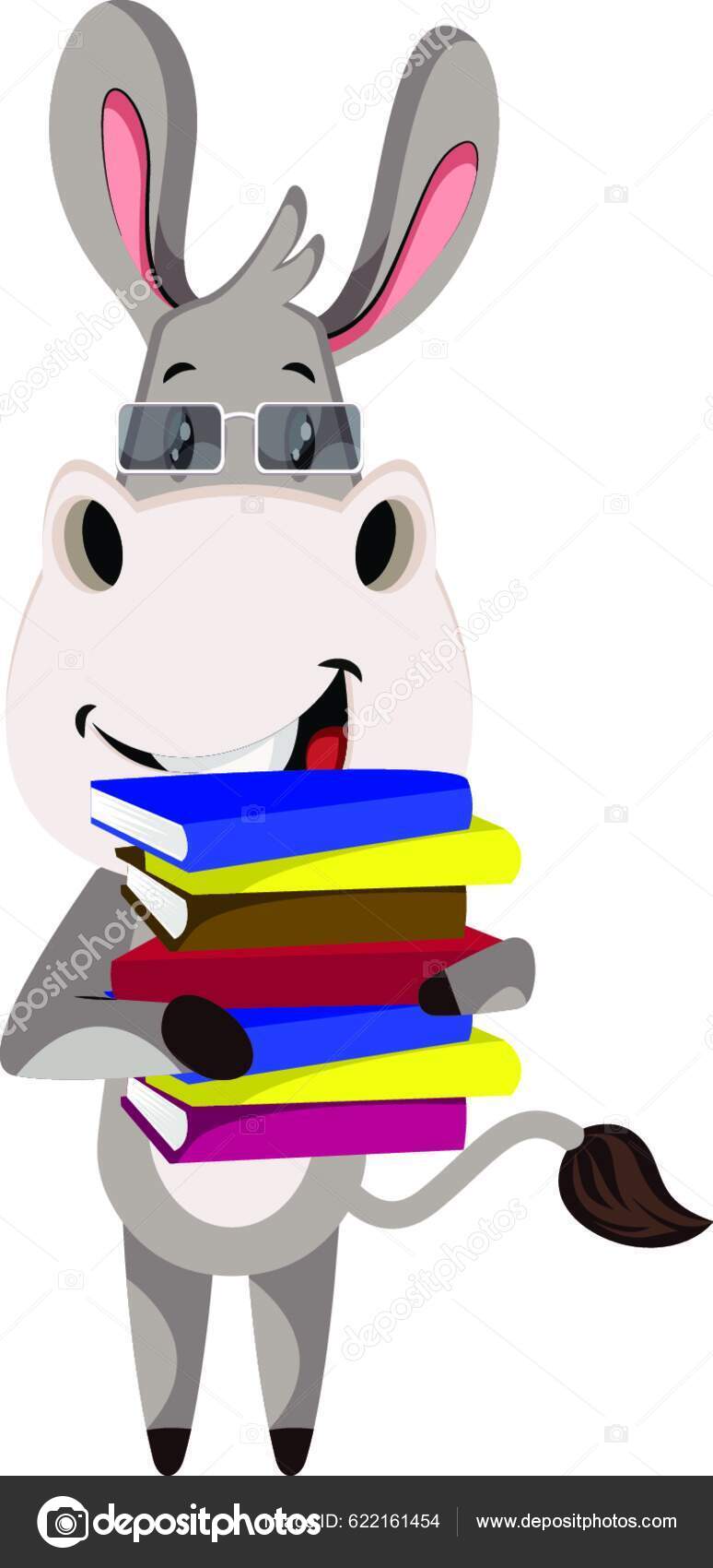 Donkey Books Illustration Vector White Background Stock Vector by ©YAY ...
