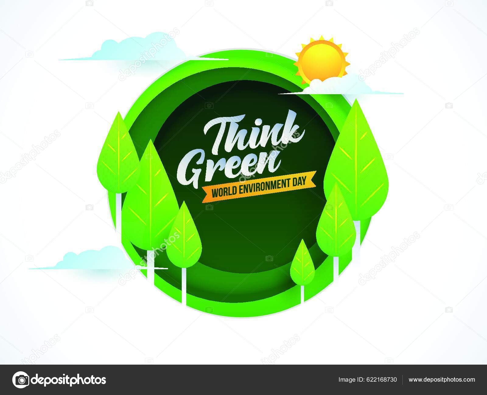 Creative Banner Poster Design Green Tree Sunshine Stock Vector by ©YAY ...