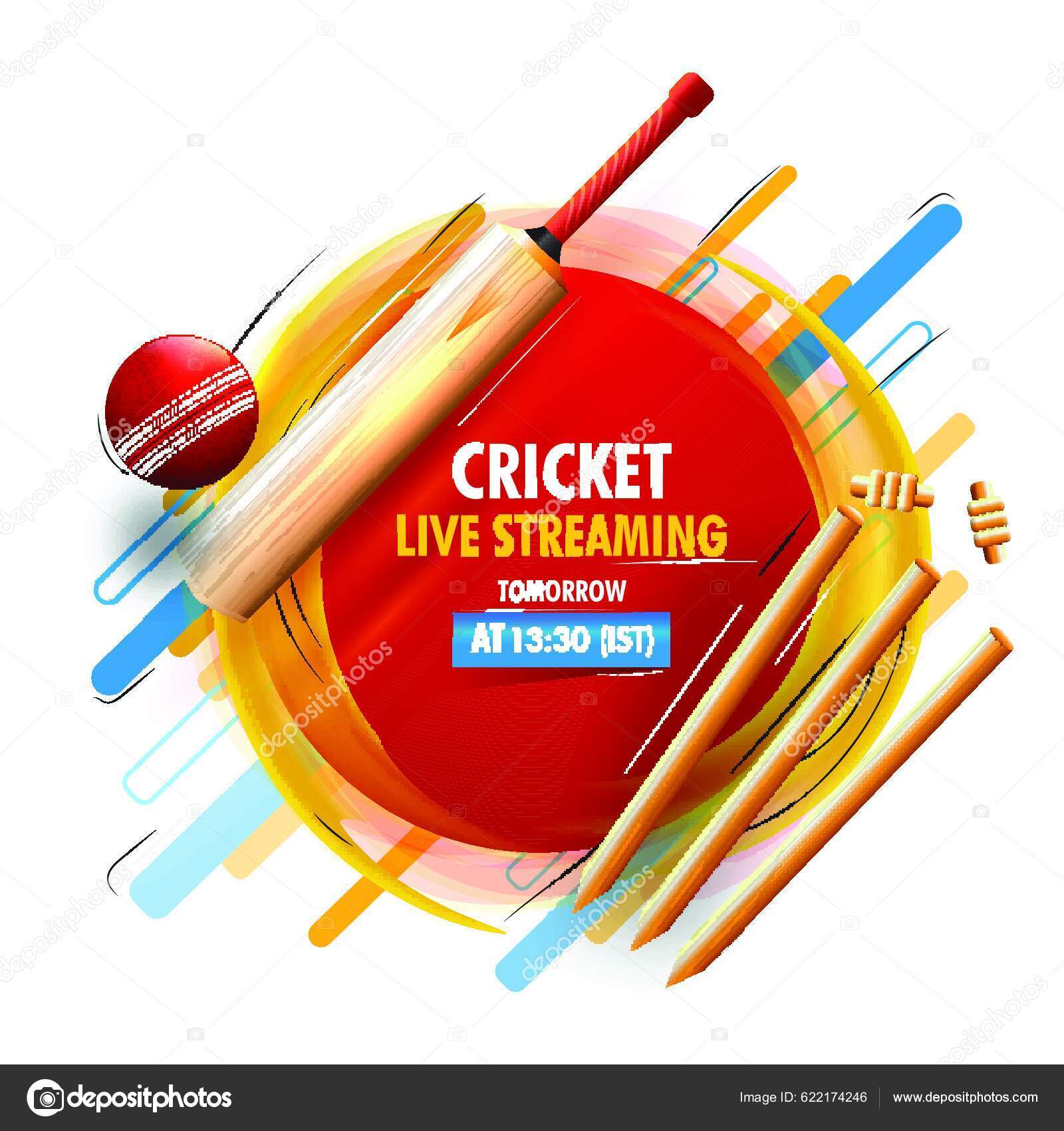 Live Streaming Cricket Banner Poster Design Cricket Equi Stock Vector ...