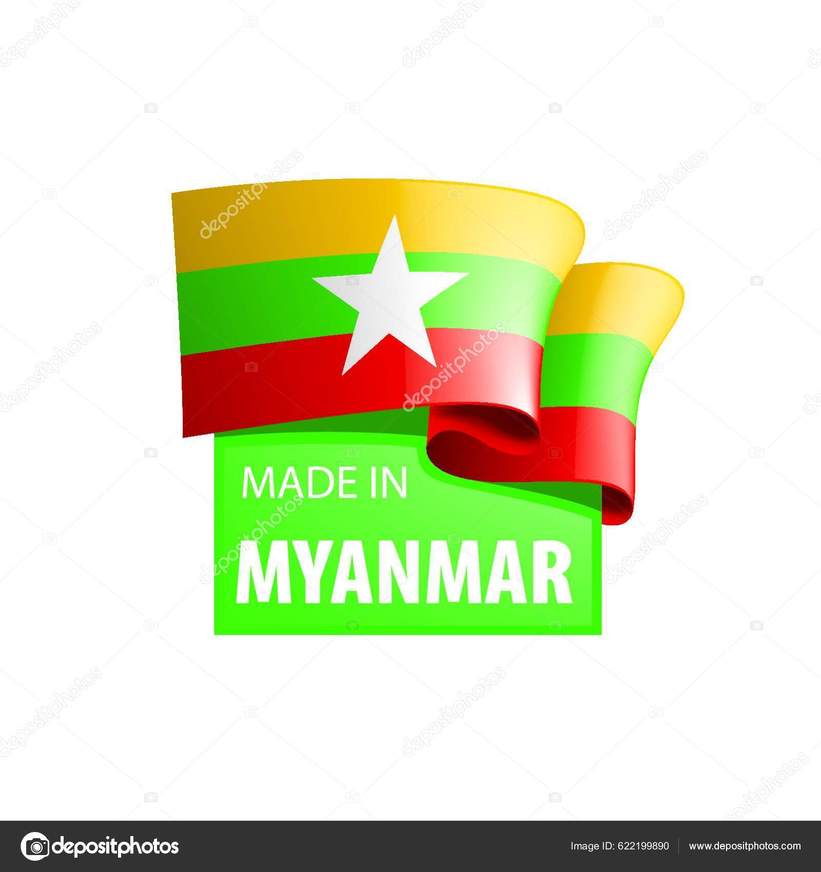 Myanmar Flag Vector Illustration White Background Stock Vector by ©YAY ...