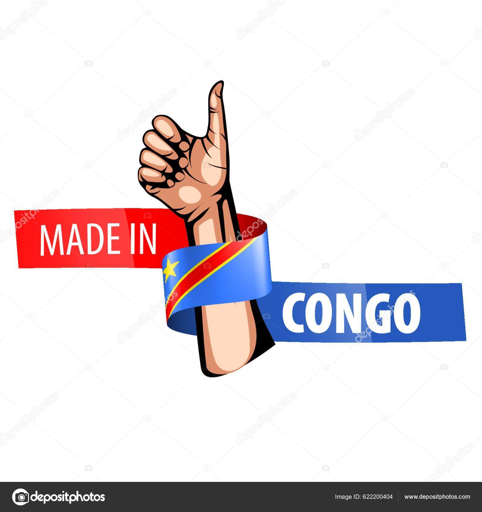 Democratic Republic Congo Flag Vector Illustration White Background ...