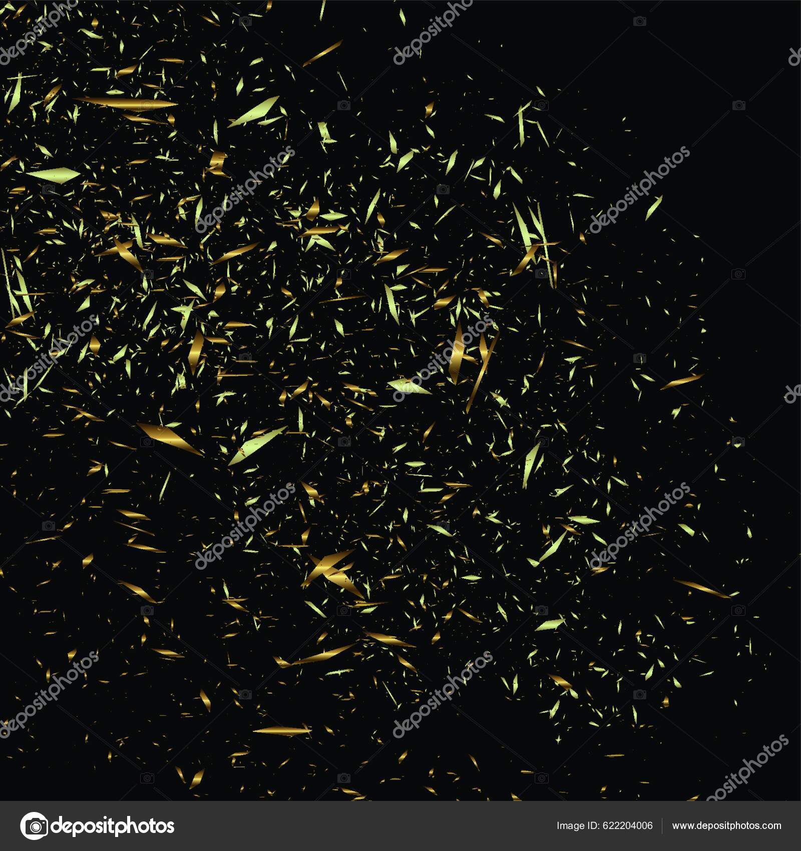 Gold Sequins Dark Background Seamless Pattern Vector Illustration Stock