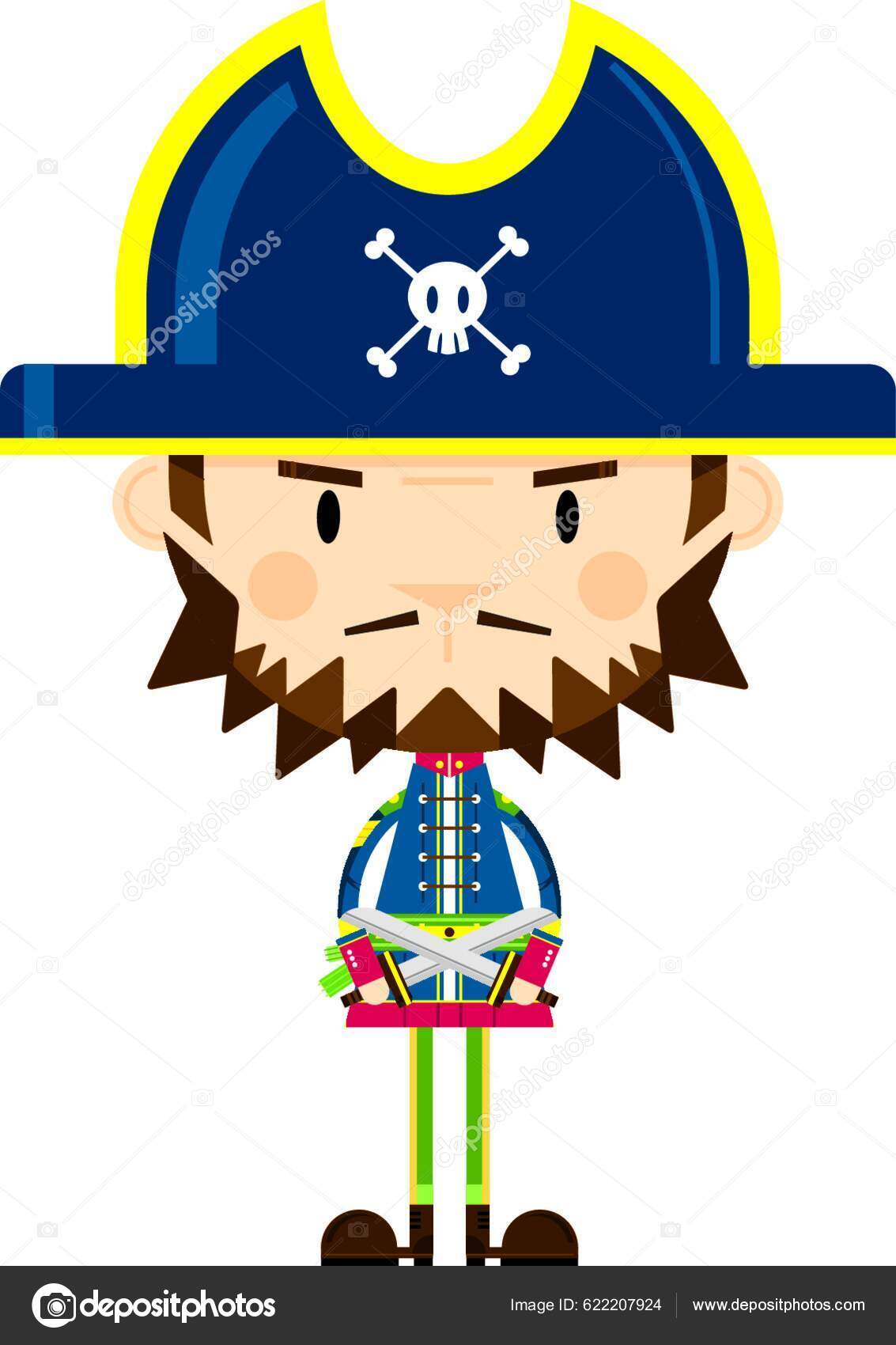Cute Cartoon Pirate Captain Stock Vector By ©yay Images 622207924