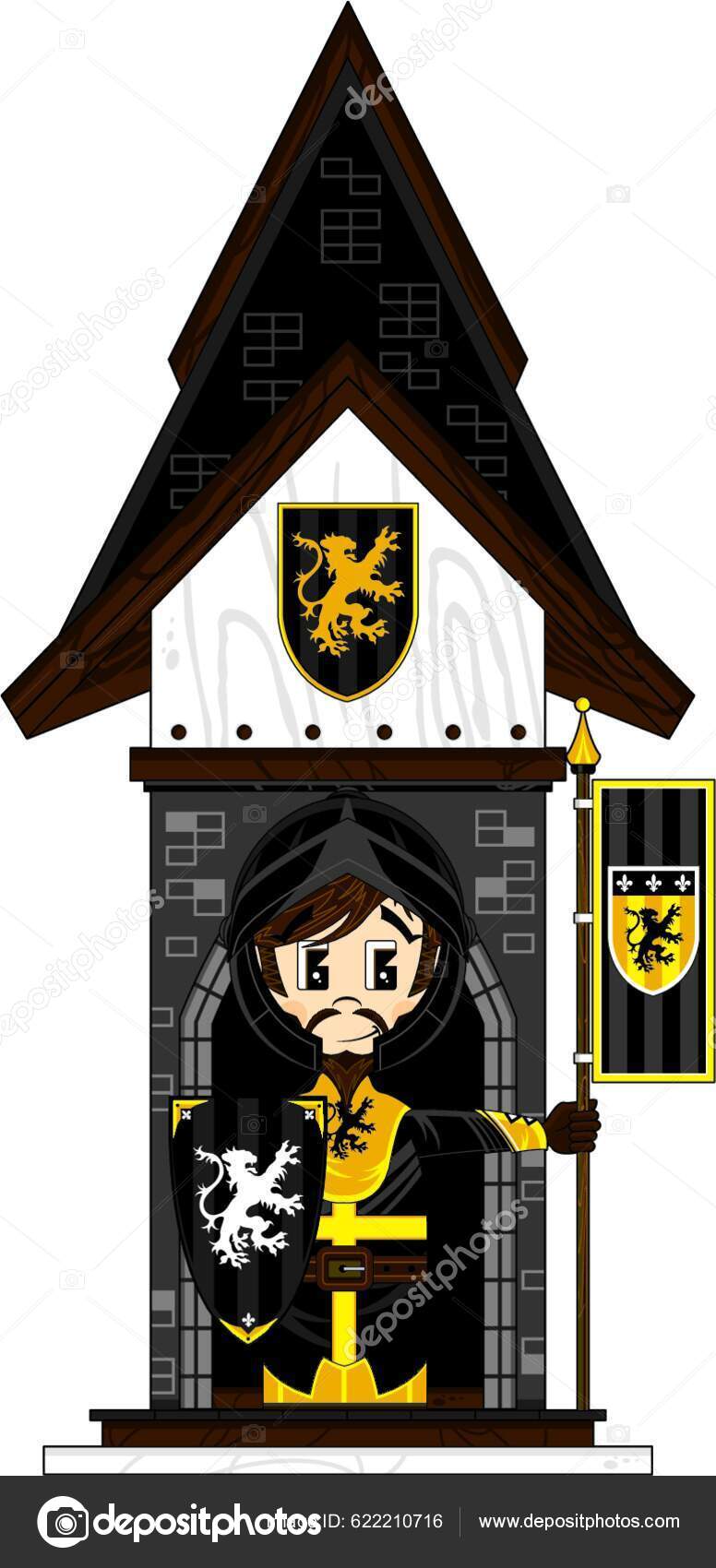 Cute Medieval Knight Guard Vector de stock #622210716 de ©YAY_Images