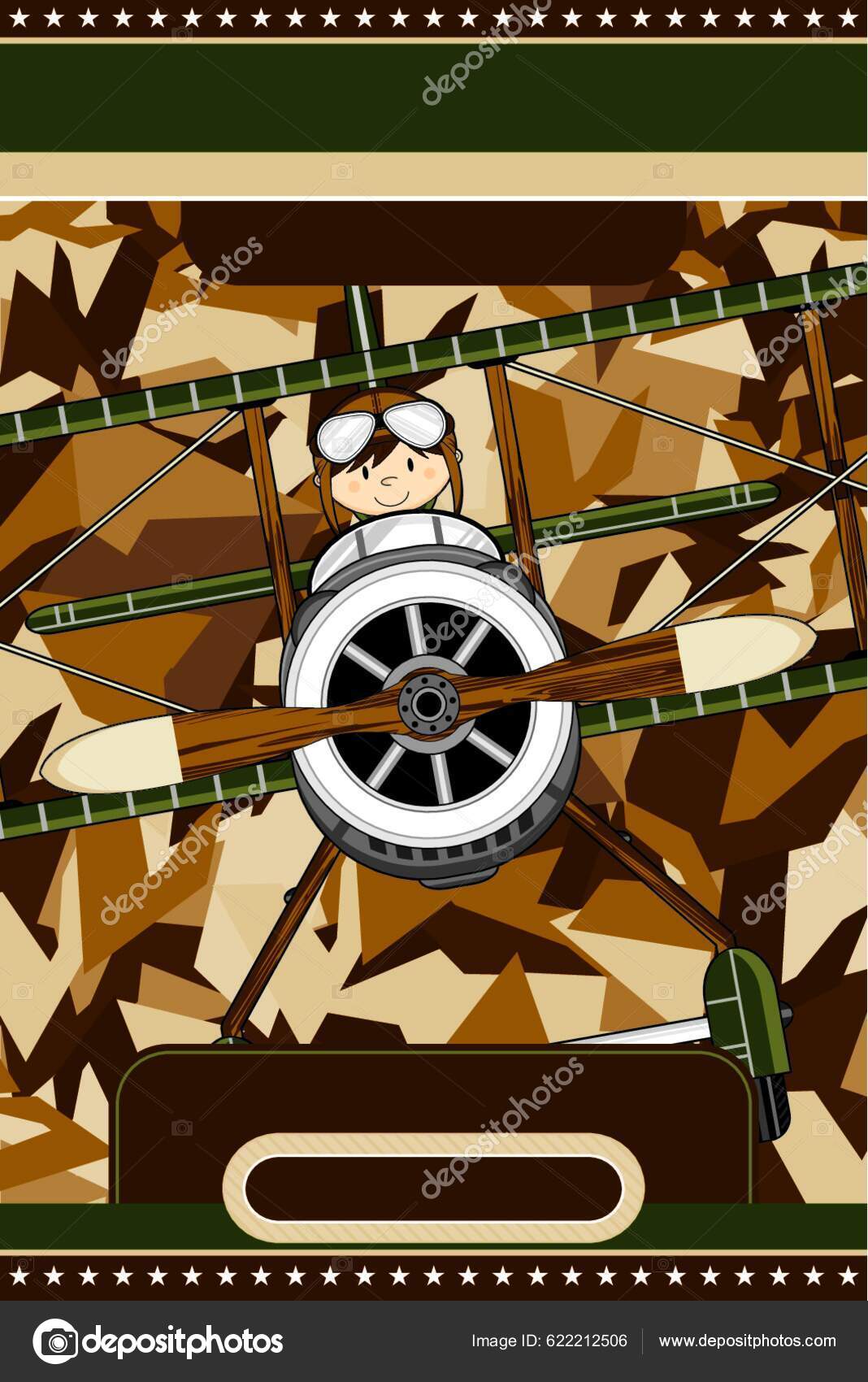 Cartoon Air Force Biplane Pilot Vector de stock por ©YAY_Images 622212506