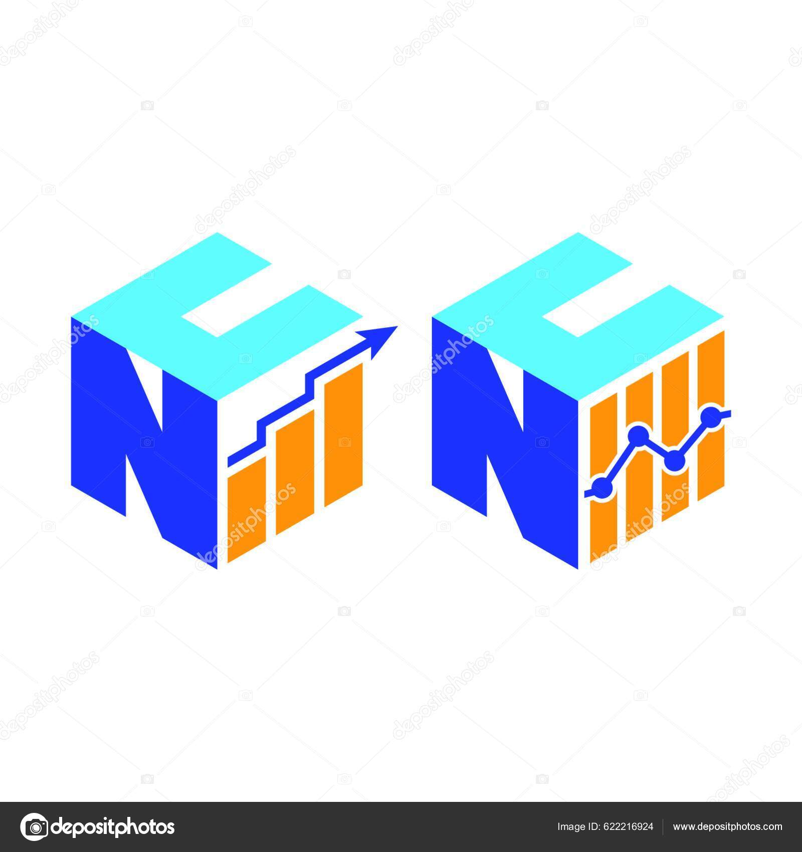 Cubic Font Financial Logo Sign Symbol Vector Isometric Alphabet Stock ...