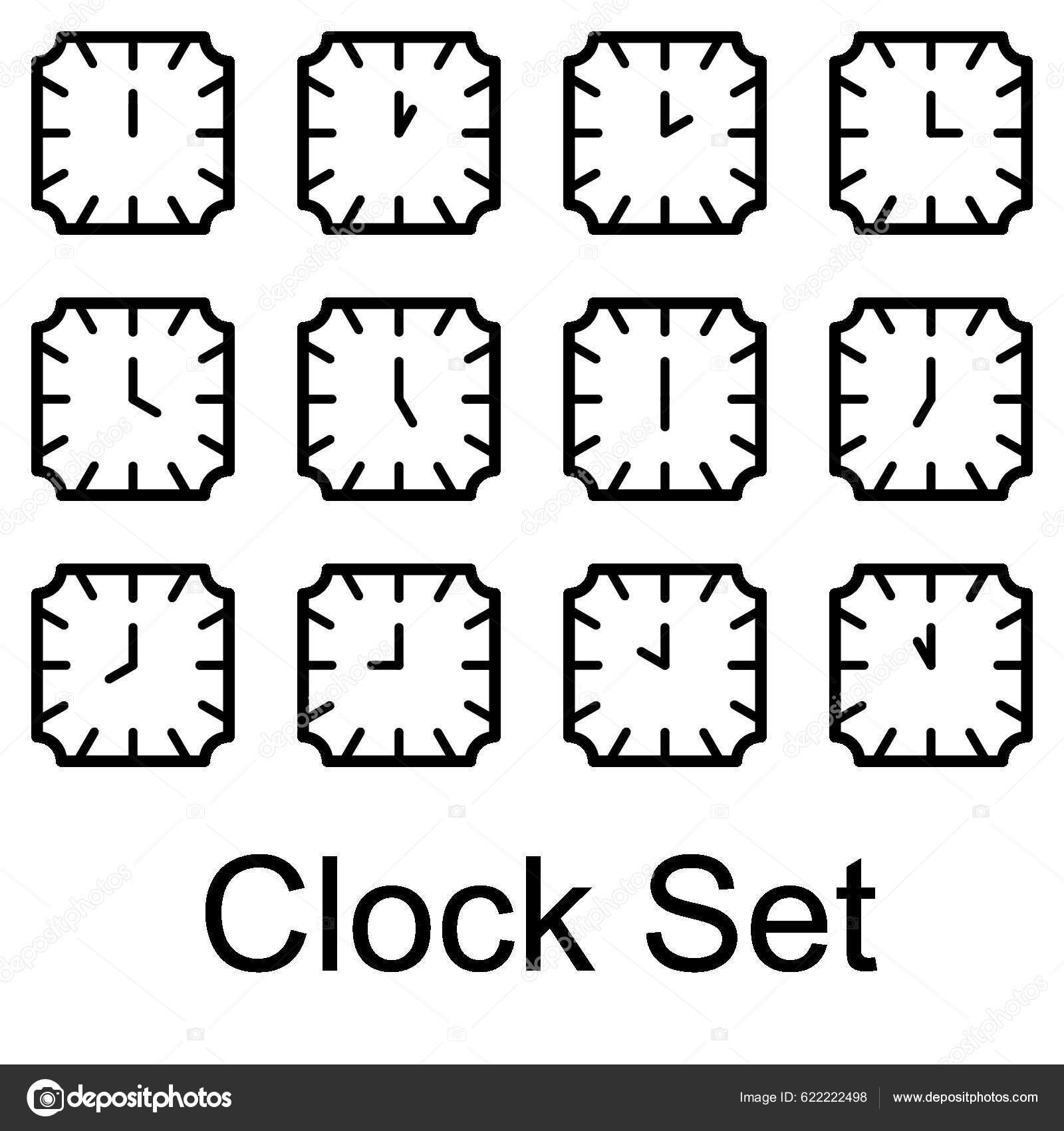Clock Vector Set White Background Clocks Various Edges Shapes Stock Vector by ©YAY_Images 622222498