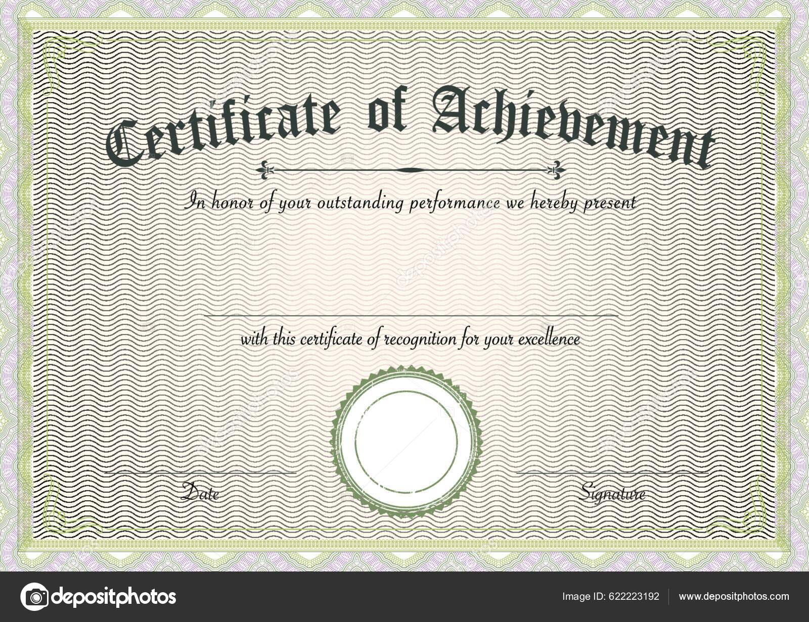 Classic Retro Certificate Achievement Paper Template Stock Vector by ...