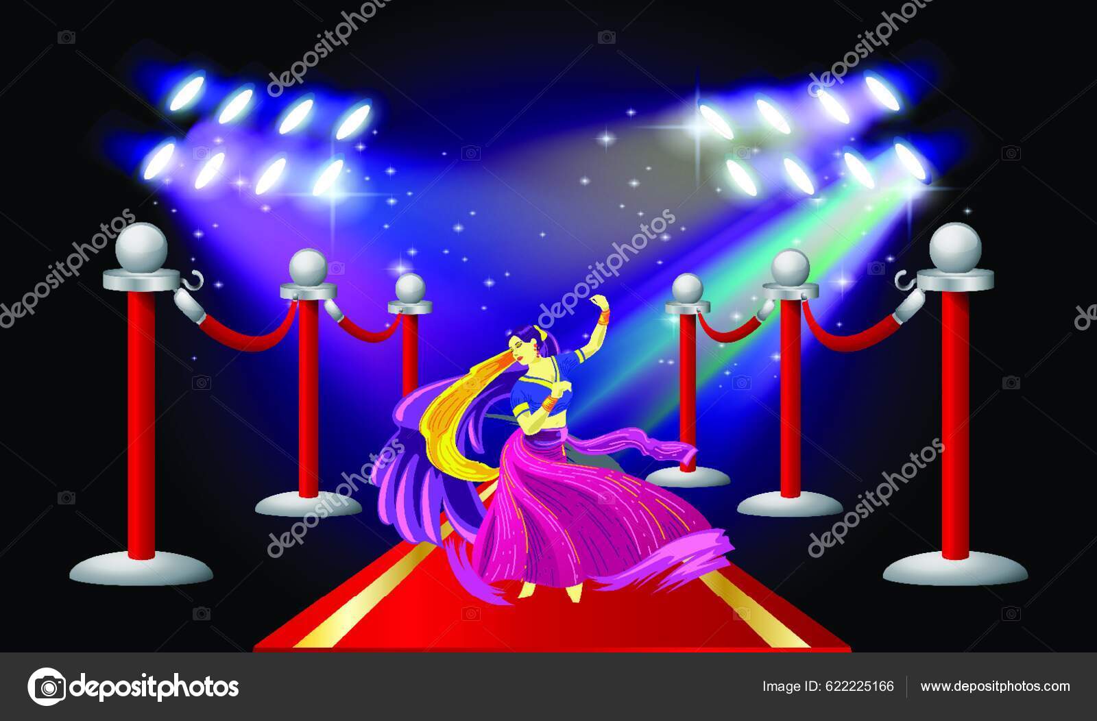 Lady Performing Classic Dance Red Carpet Area Stock Vector by ©YAY ...