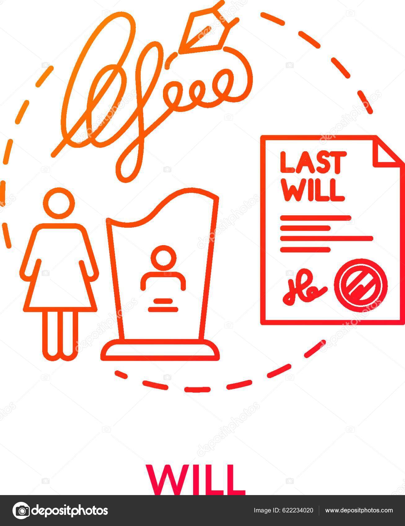 Red Concept Icon Death Wish Testament Deceased Person Legacy Widow ...