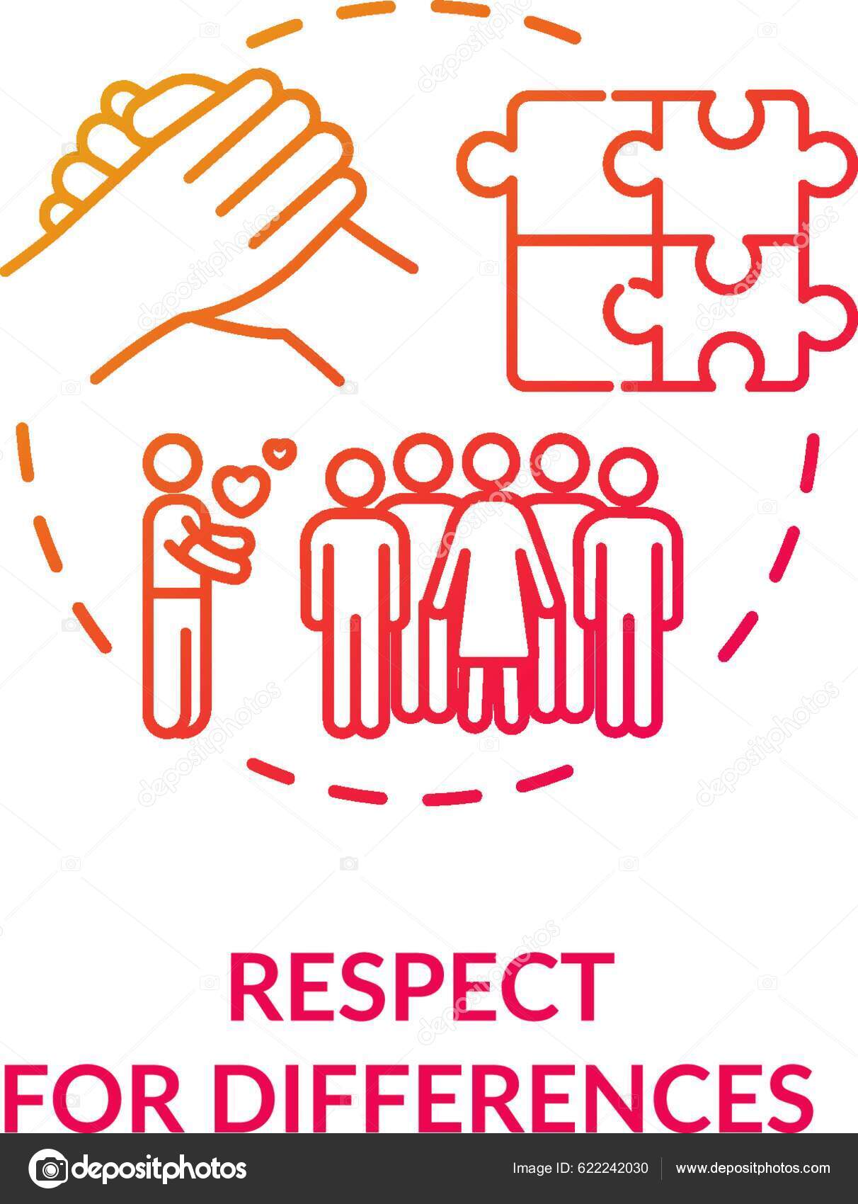 Respect Differences Red Concept Icon Vetor de ©YAY_Images 622242030