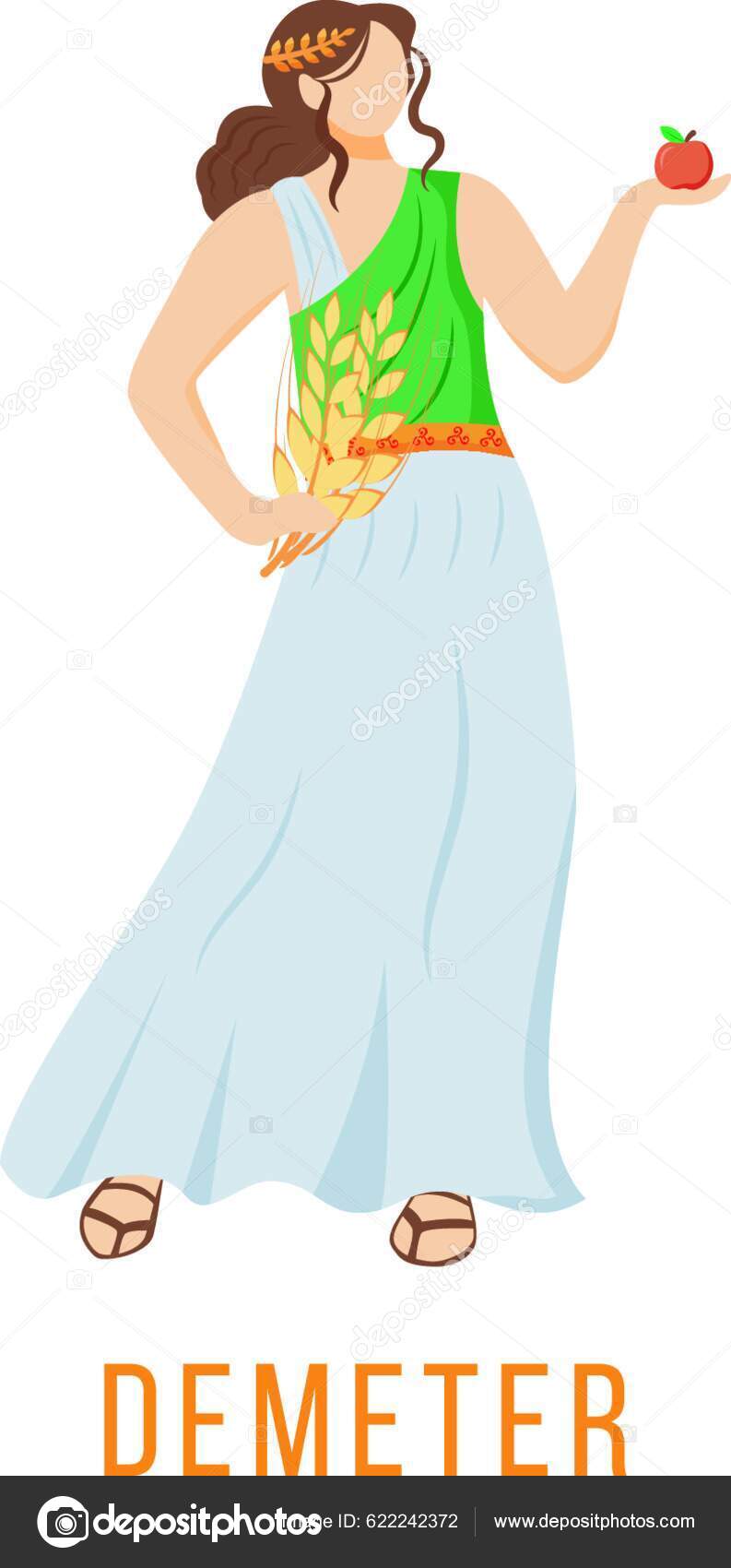 Demeter Flat Vector Illustration Vector de stock por ©YAY_Images 622242372