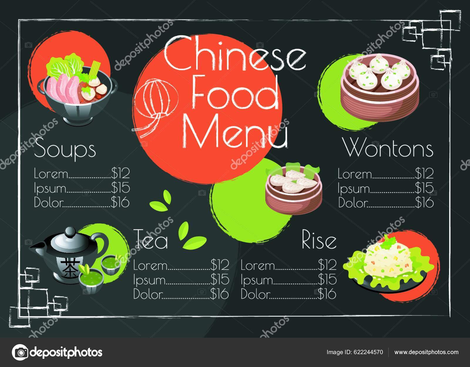 Chinese Food Menu Template Vector de stock por ©YAY_Images 622244570
