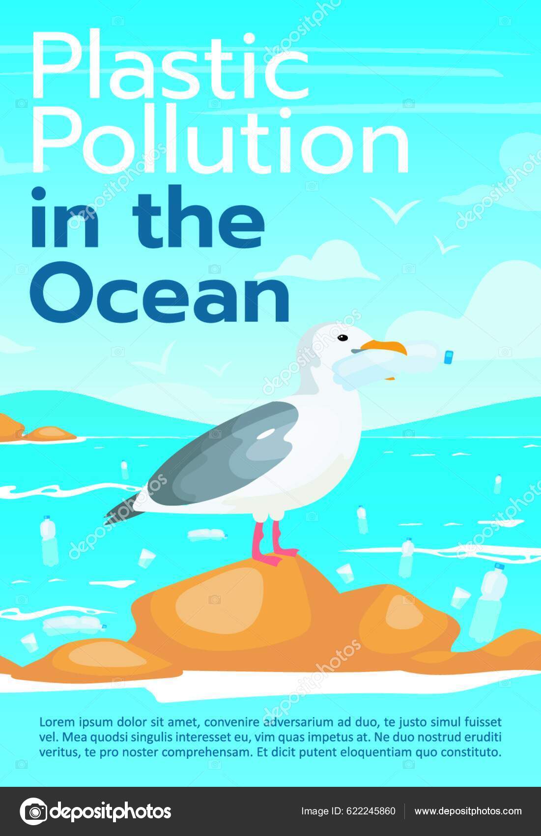 Plastic Pollution Ocean Brochure Template ©YAY_Images 622245860'e ait ...