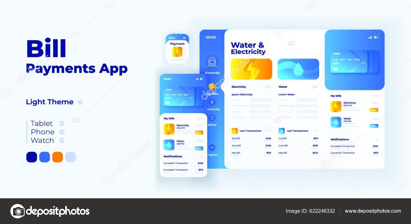 Utility Taxes Payment App Screen Vector Adaptive Design Template Stock ... Utility Taxes Payment App Screen Vector Adaptive Design Template Stock ...